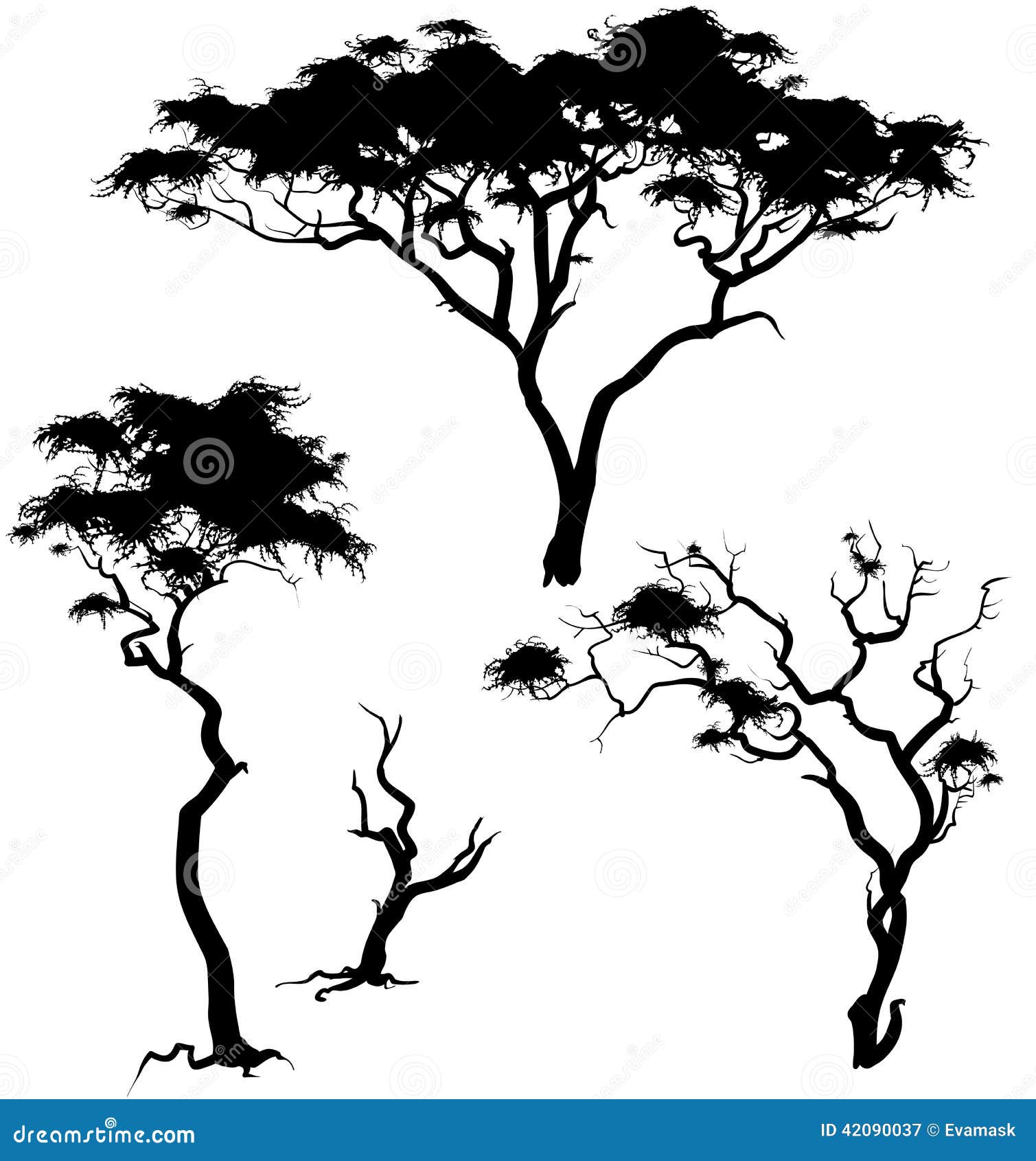 Árboles de la sabana ilustración del vector. Ilustración de acacia ...