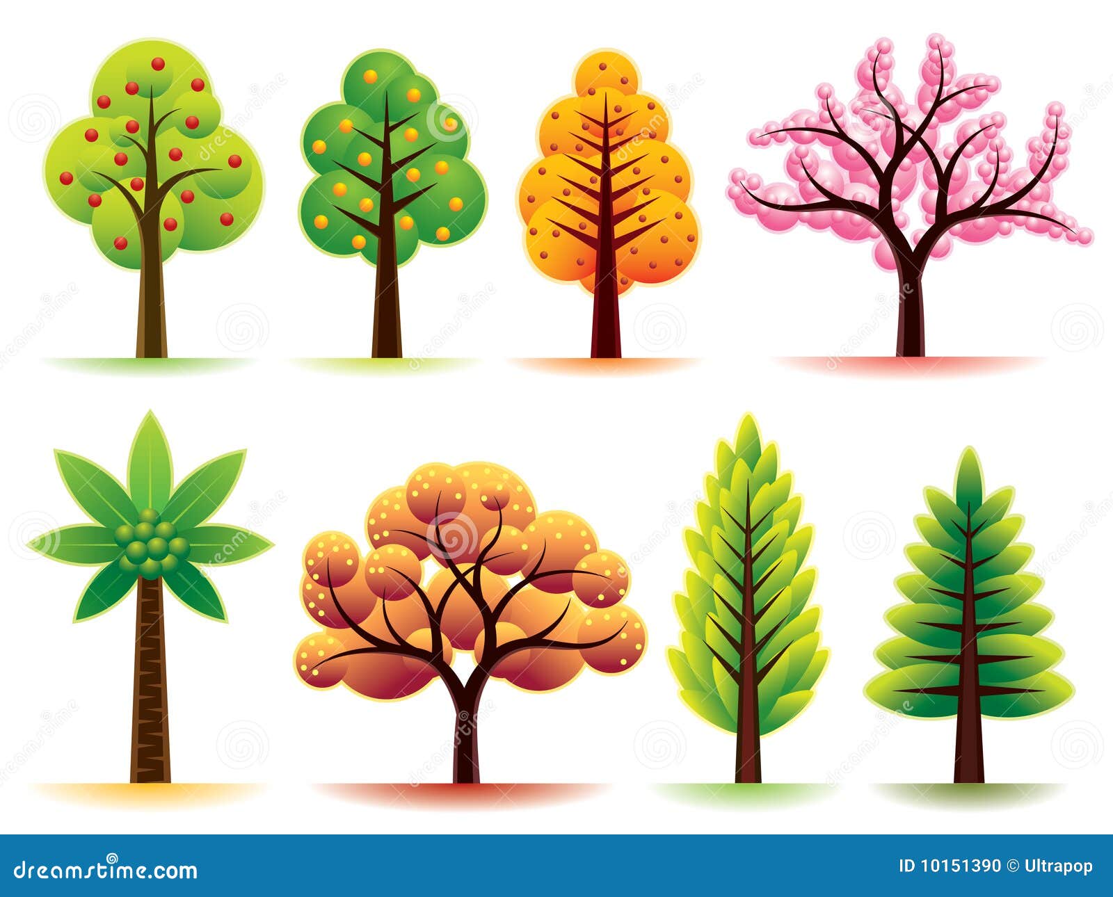 Árboles modernos ilustración del vector. Ilustración de extracto - 10151390