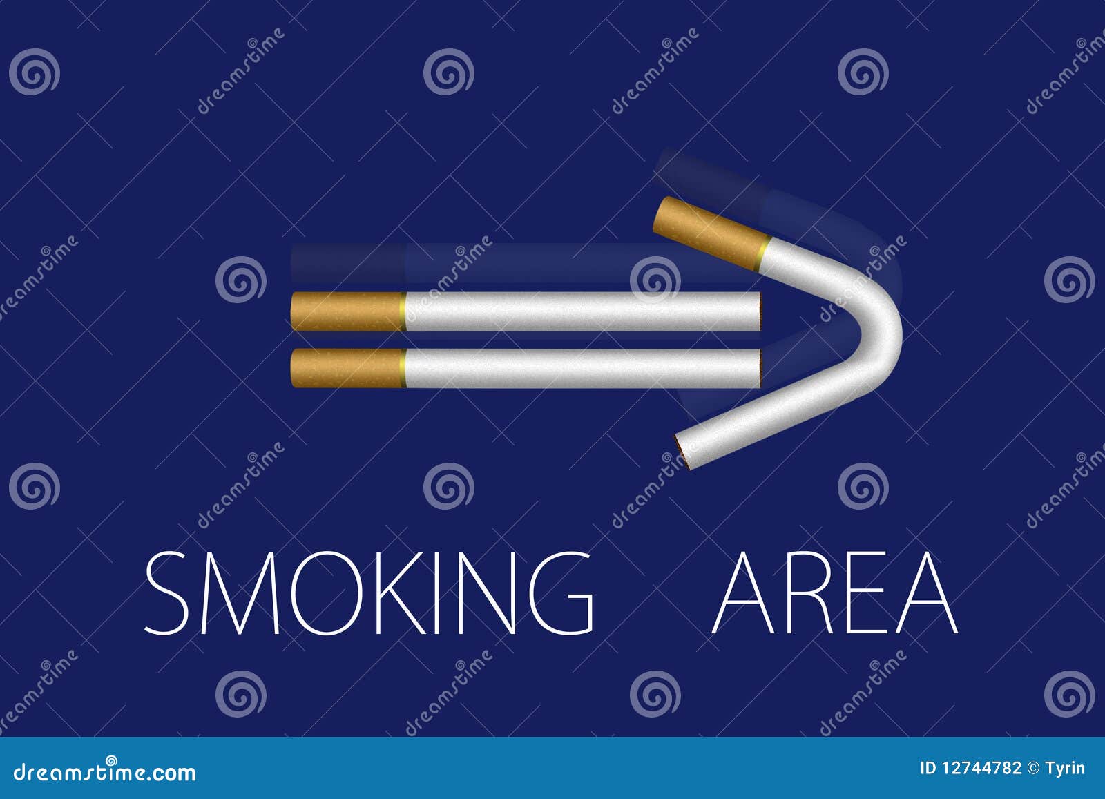 Área de fumo. Signpost a. ilustração stock. Ilustração de cigarros ...