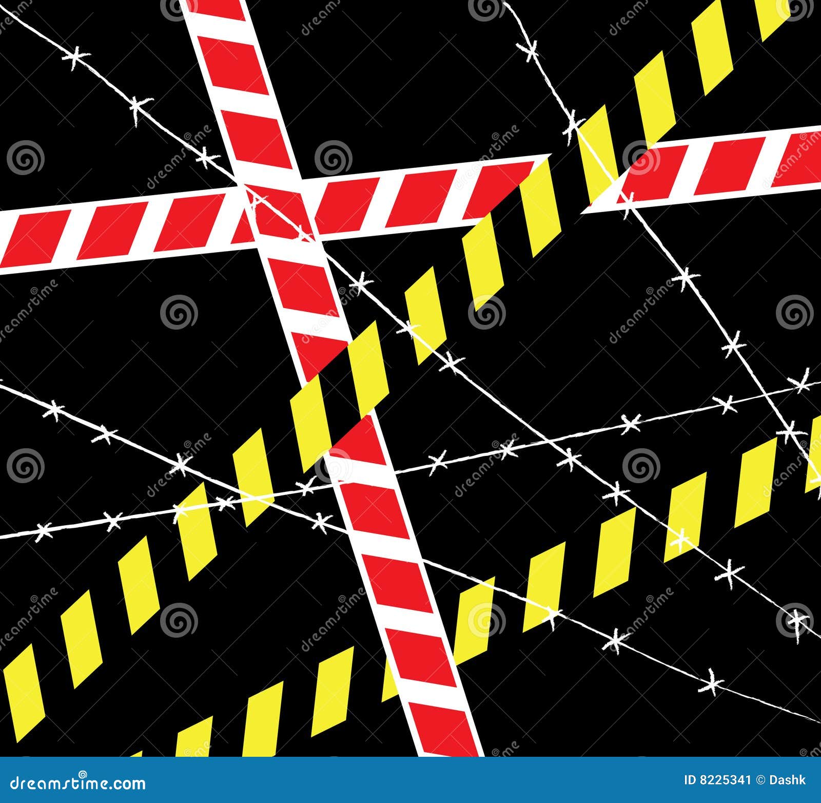 Área interditado ilustração do vetor. Ilustração de desautorizado - 8225341