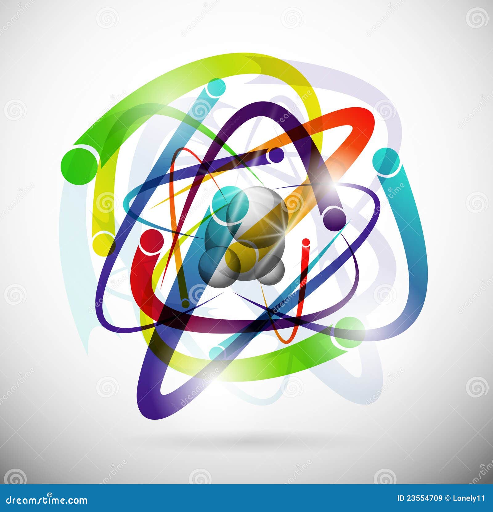 Átomo abstracto ilustración del vector. Ilustración de base - 23554709