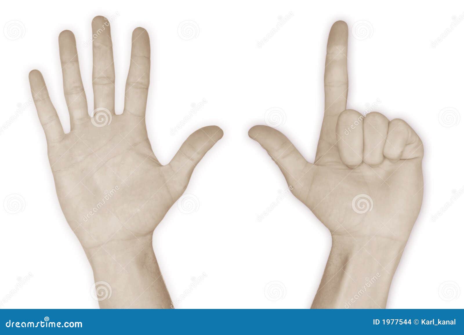 Â Sette Di Numero 7 Della Mano Fotografia Stock - Immagine di barrette ...