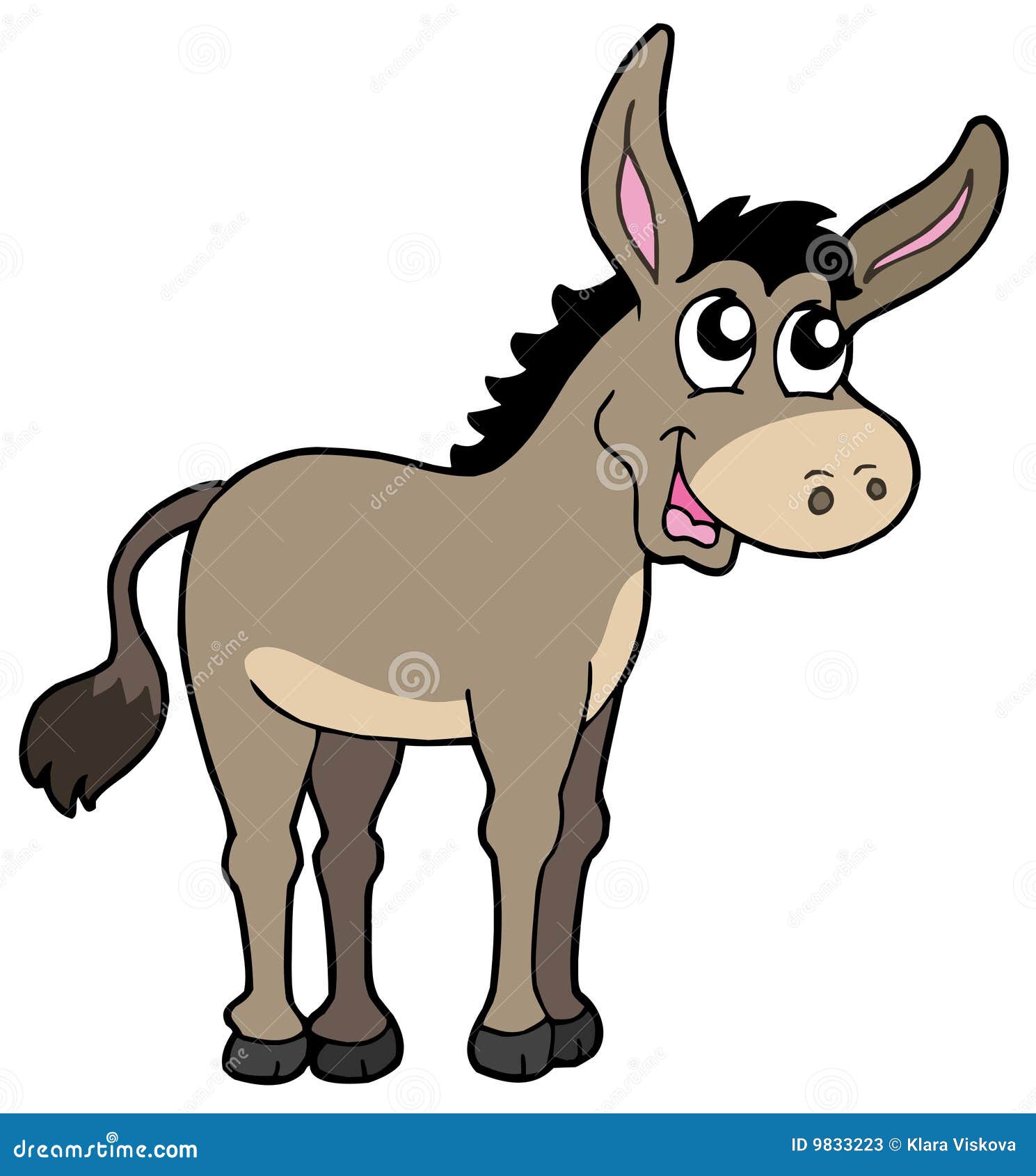 Âne mignon illustration de vecteur. Illustration du domestiqué - 9833223