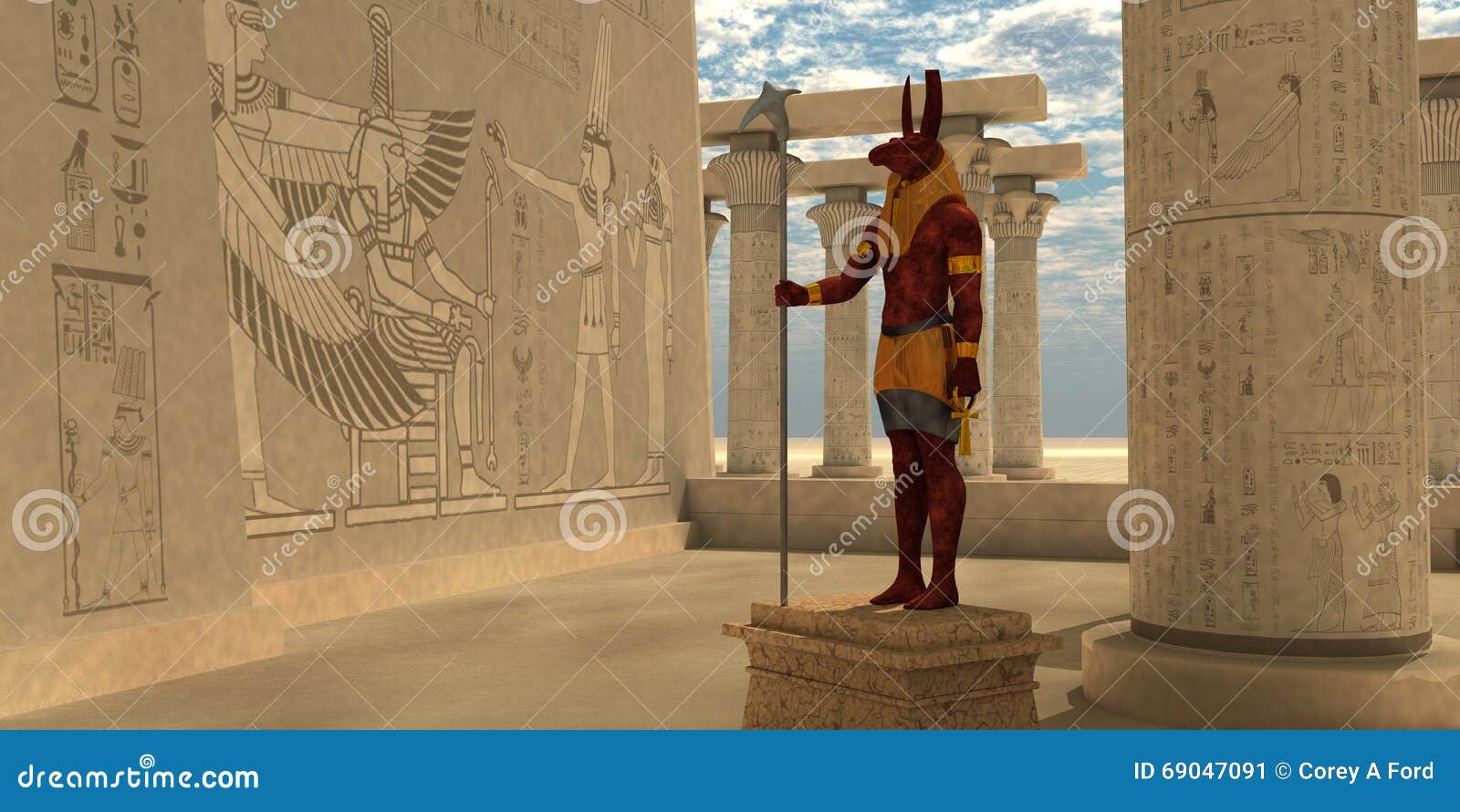 Ägyptischer Gott Seth stock abbildung. Illustration von architektur ...