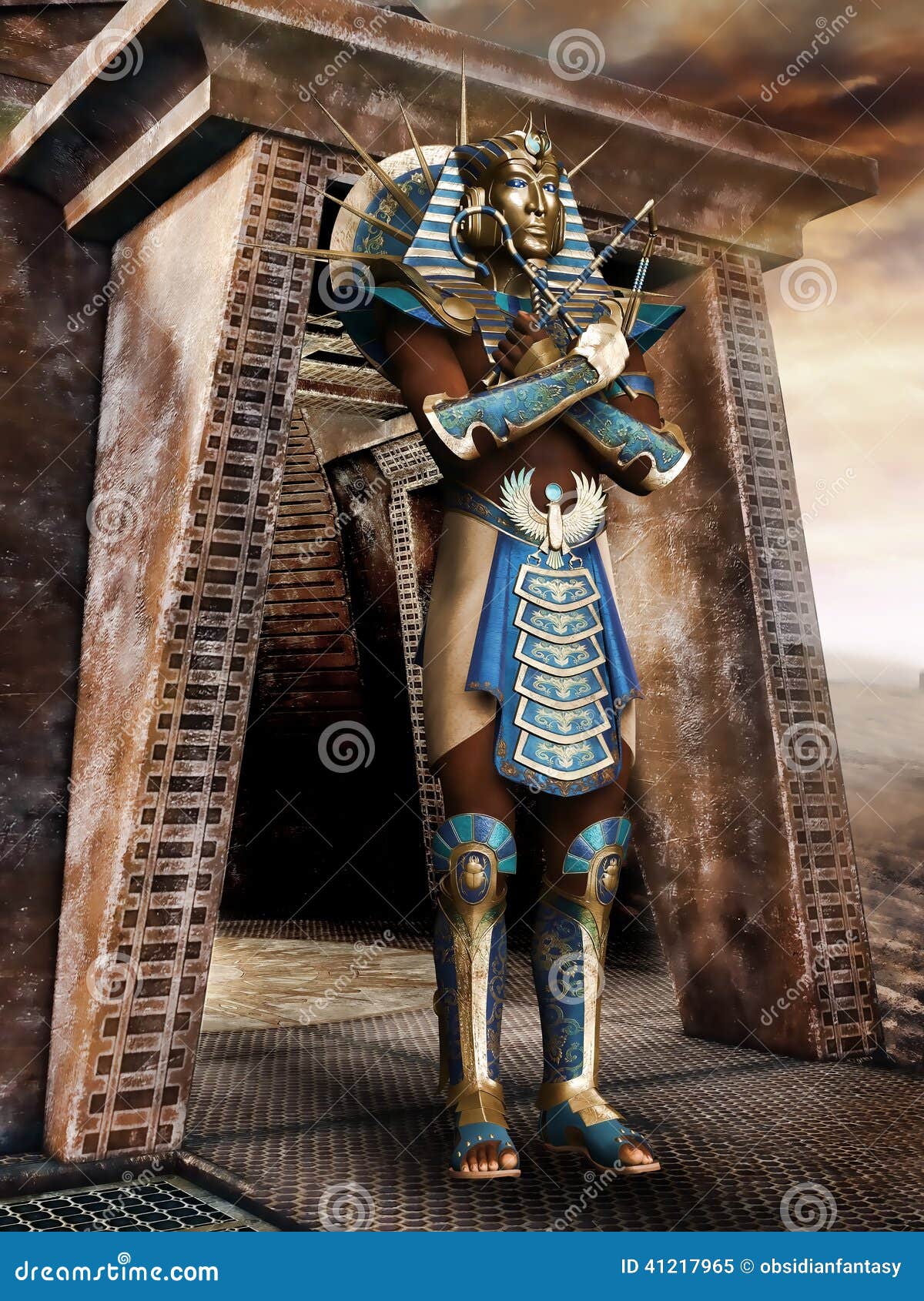 Ägyptisches Pharao stock abbildung. Illustration von rüstung - 41217965