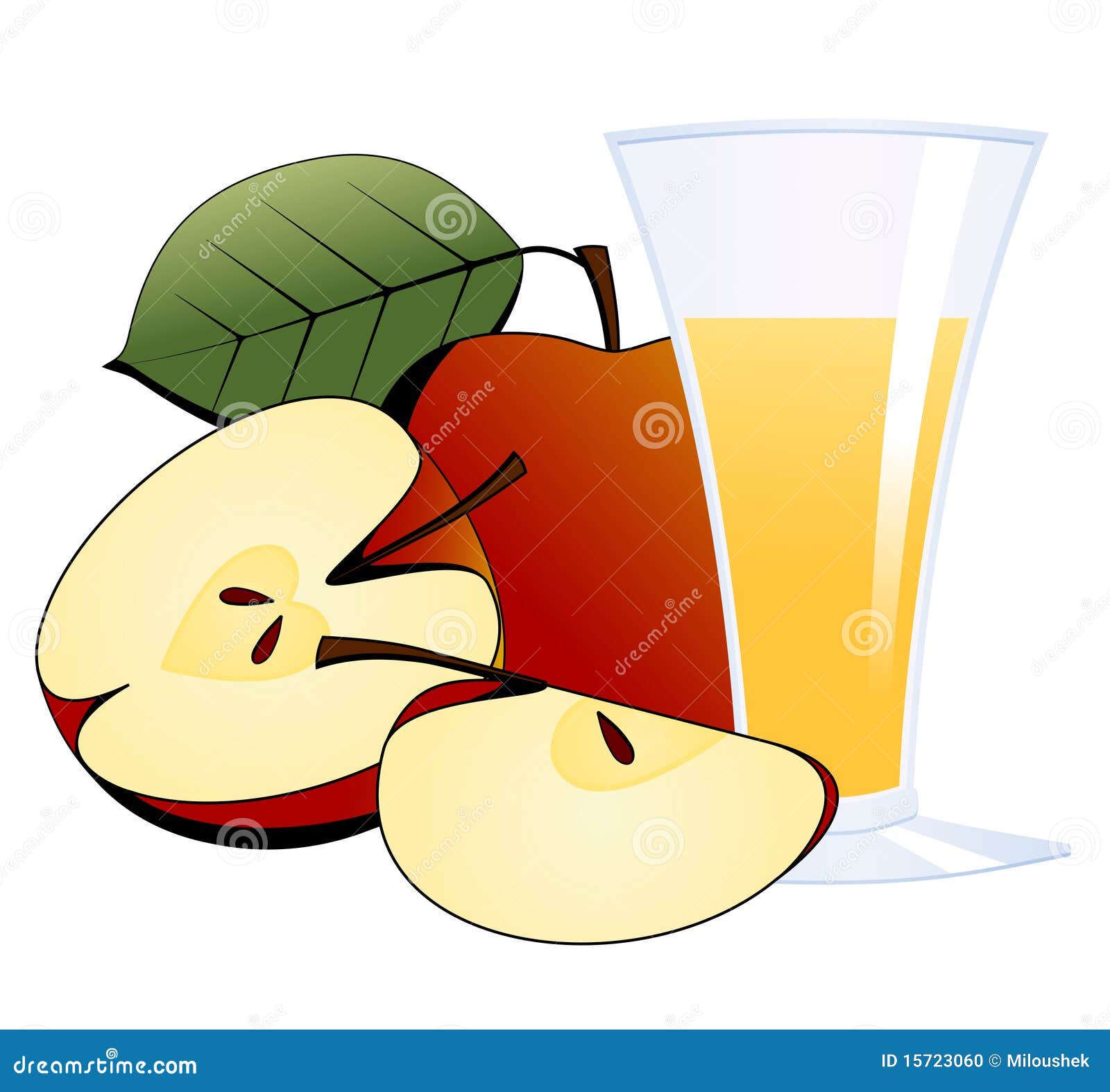 Äpfel Und Ein Glas Apfelsaft Vektor Abbildung - Illustration von ...