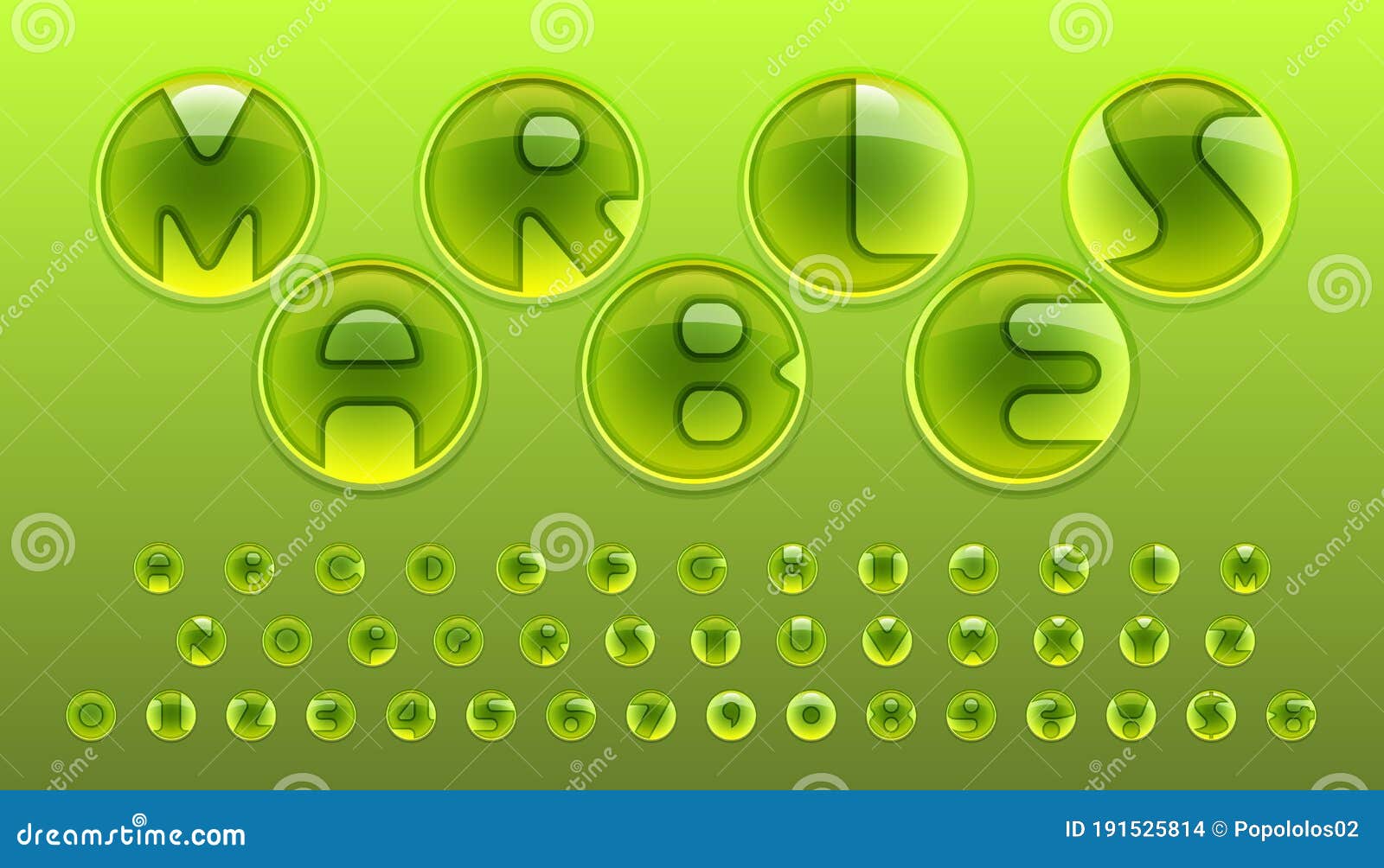 Marbles Style Font Design, Alphabet Letters And Numbers, Eps10 Vector ...
