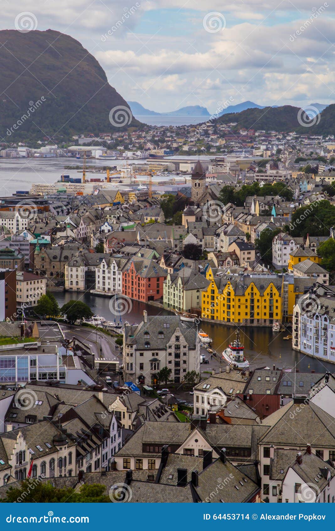 Ålesund from the Mountain Top Editorial Stock Image - Image of lesund ...