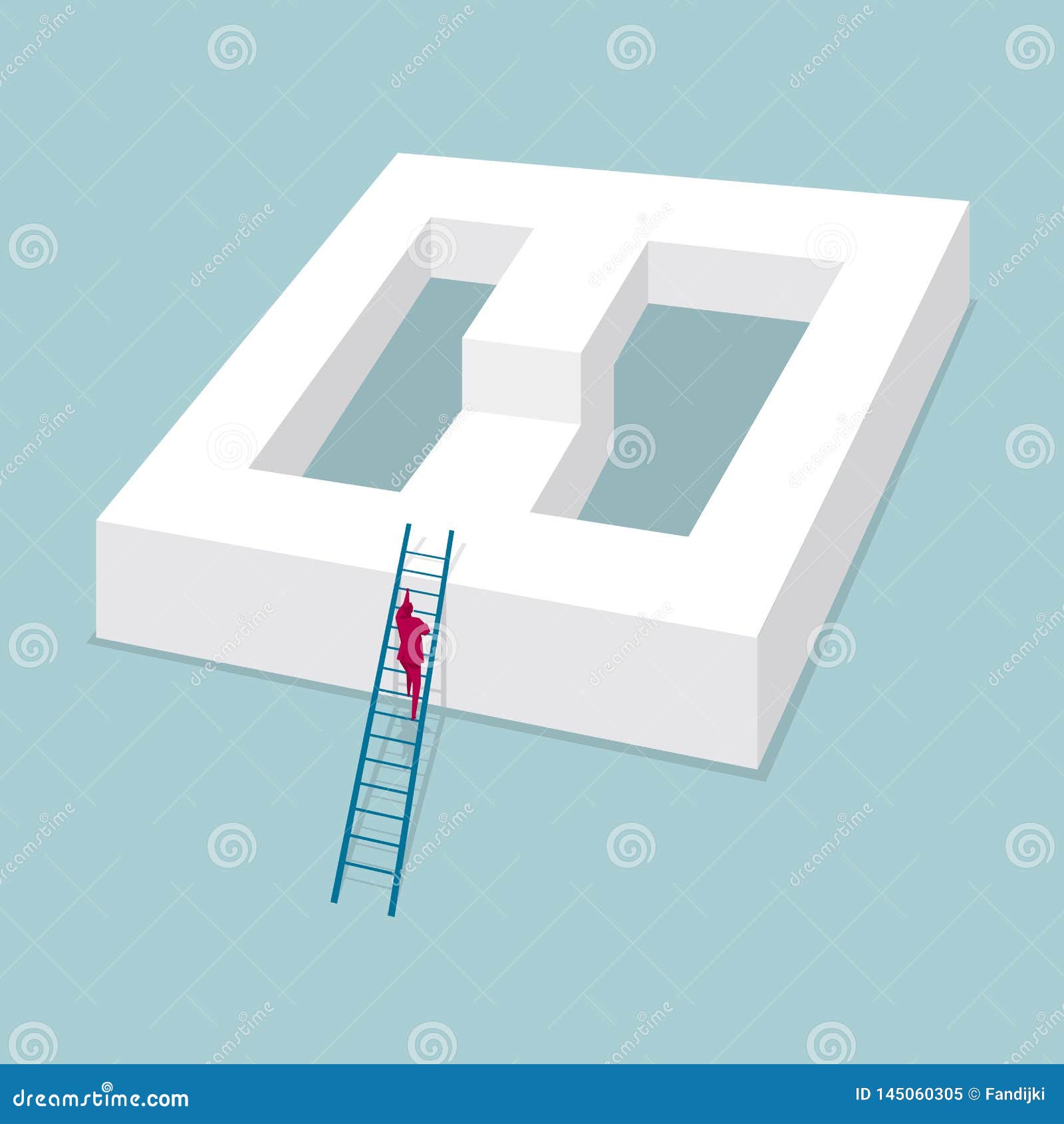 Ladder Wrong Placement, Placing The Ladder Incorrectly Vector ...