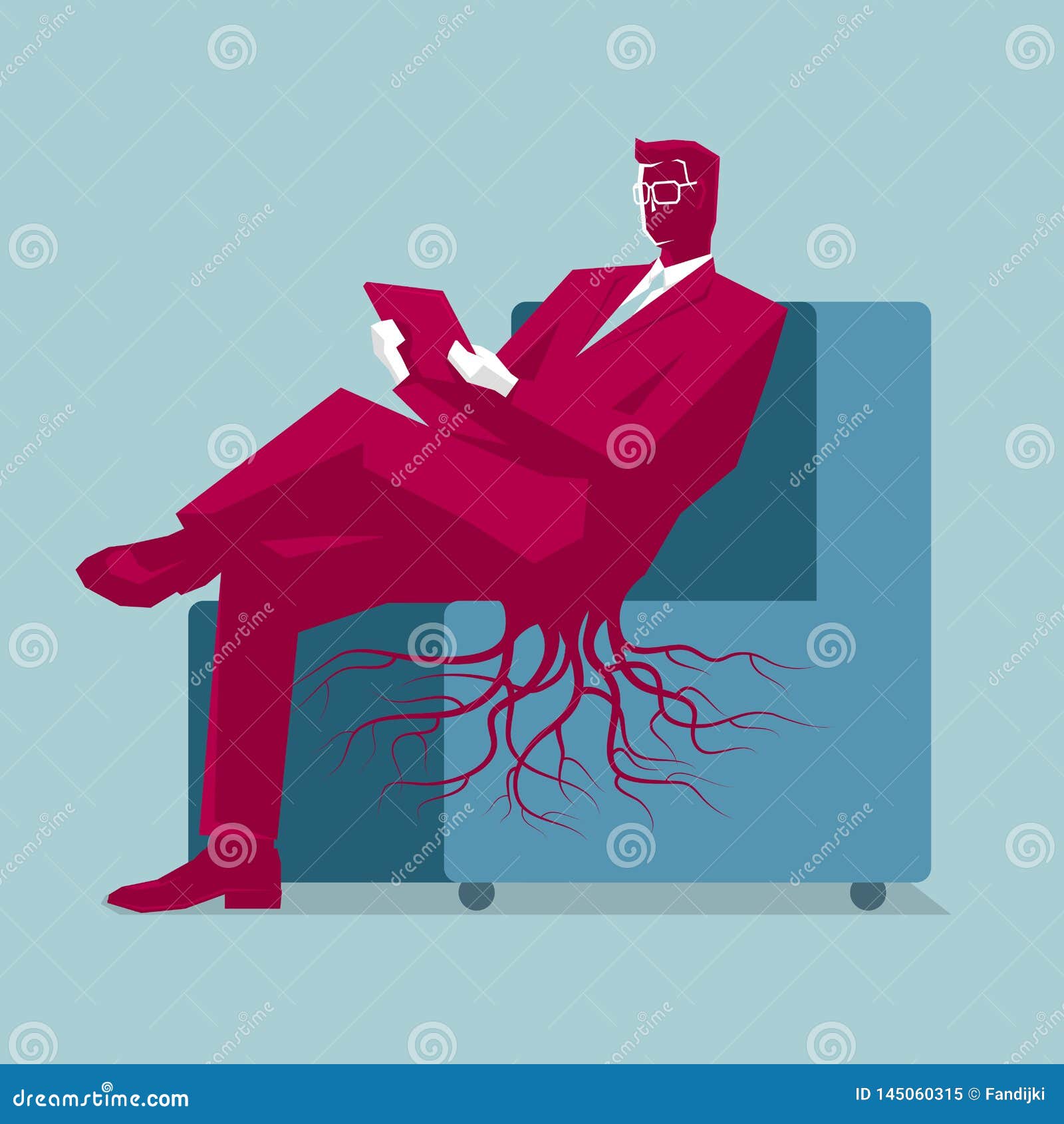 Unhealthy Businessman Suffer From Backache From Sedentary Work Cartoon ...