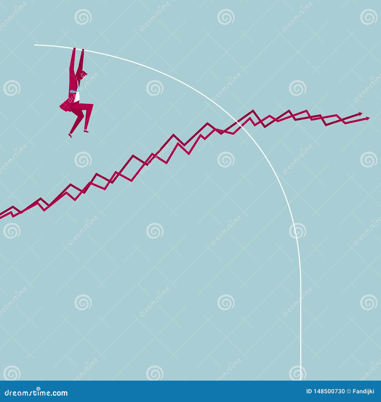 Businessman Pole Vaulting Over Text Improblems-Problems And Obstacles ...