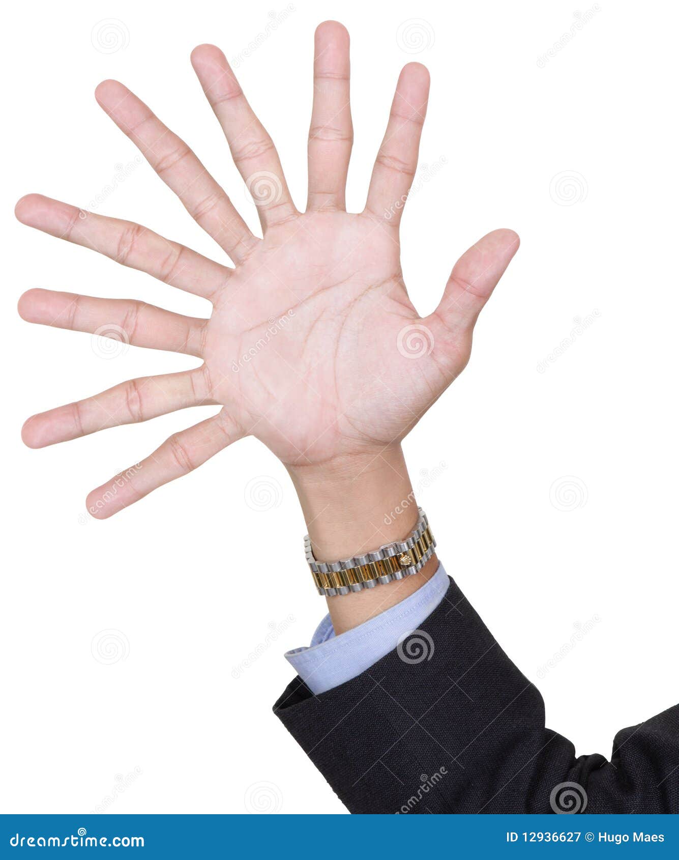 Één hand met negen vingers stock afbeelding. Image of tellen - 12936627