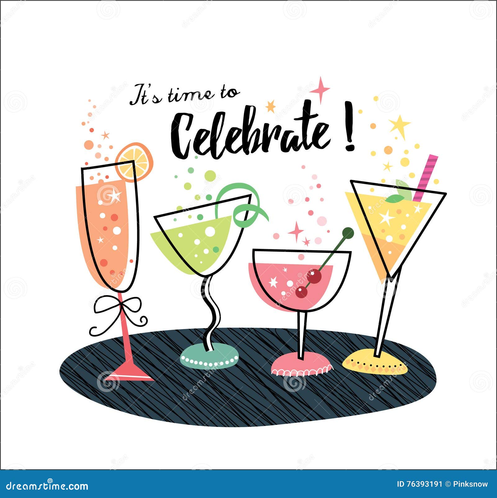 É hora de comemorar! ilustração do vetor. Ilustração de comemore - 76393191