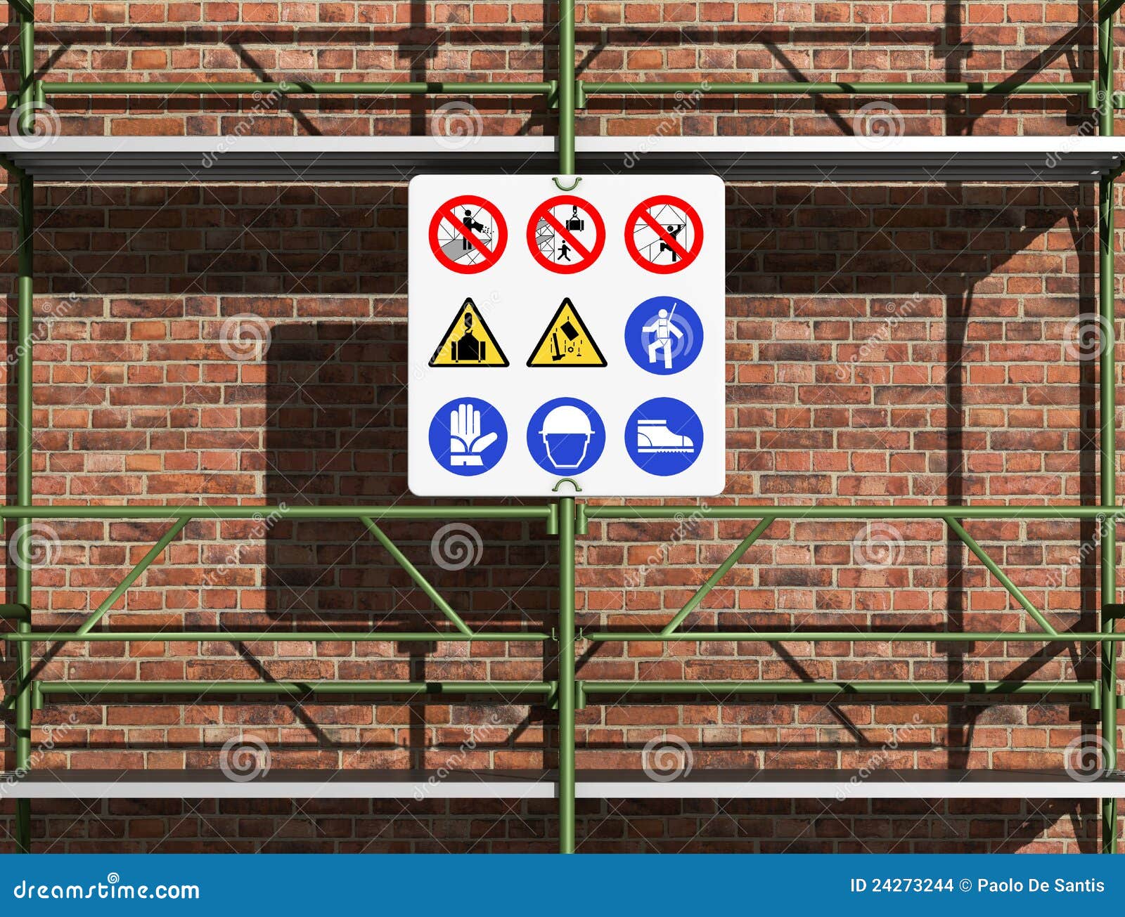 Échafaudage Devant Une Façade De Brique Illustration Stock ...