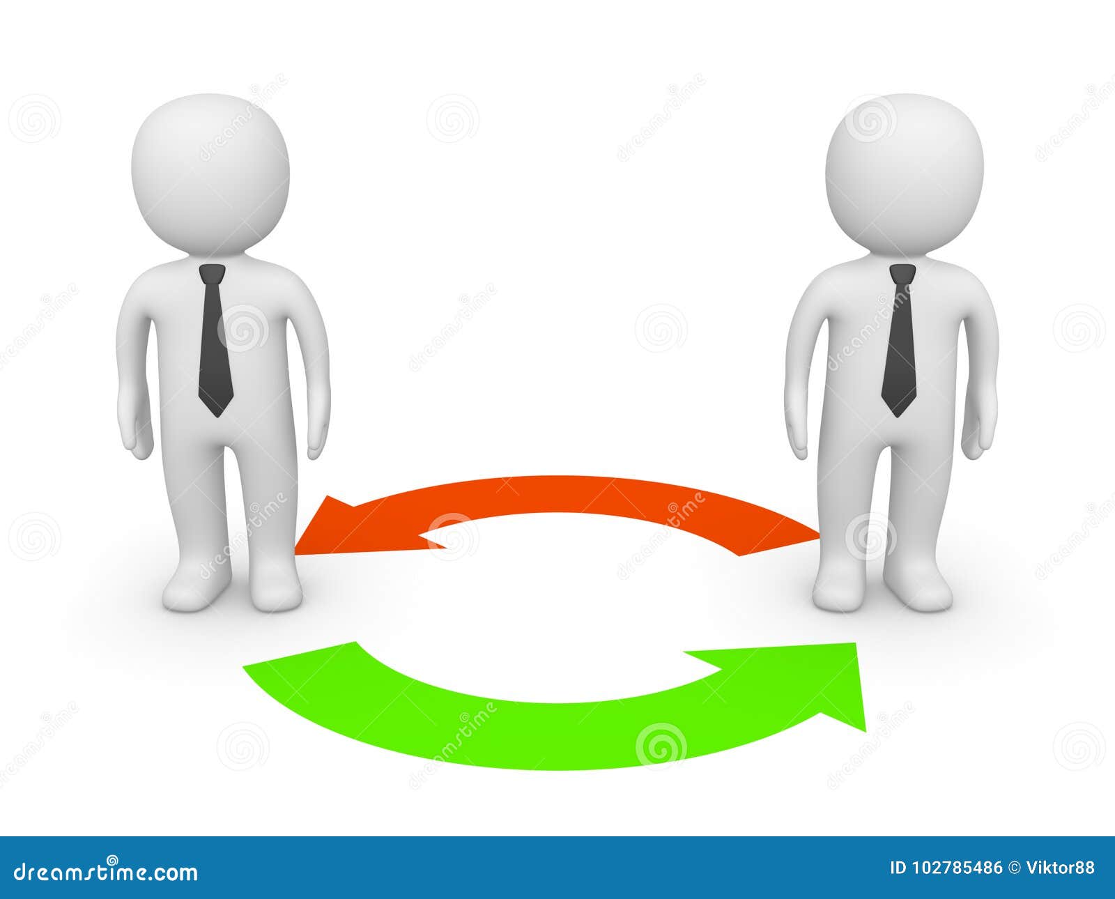 Échange Entre Deux Hommes D'affaires 3d Illustration Stock ...