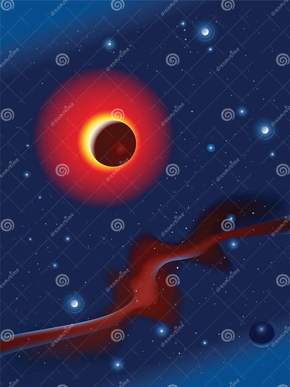 Éclipse d'espace lointain illustration stock. Illustration of étoile ...