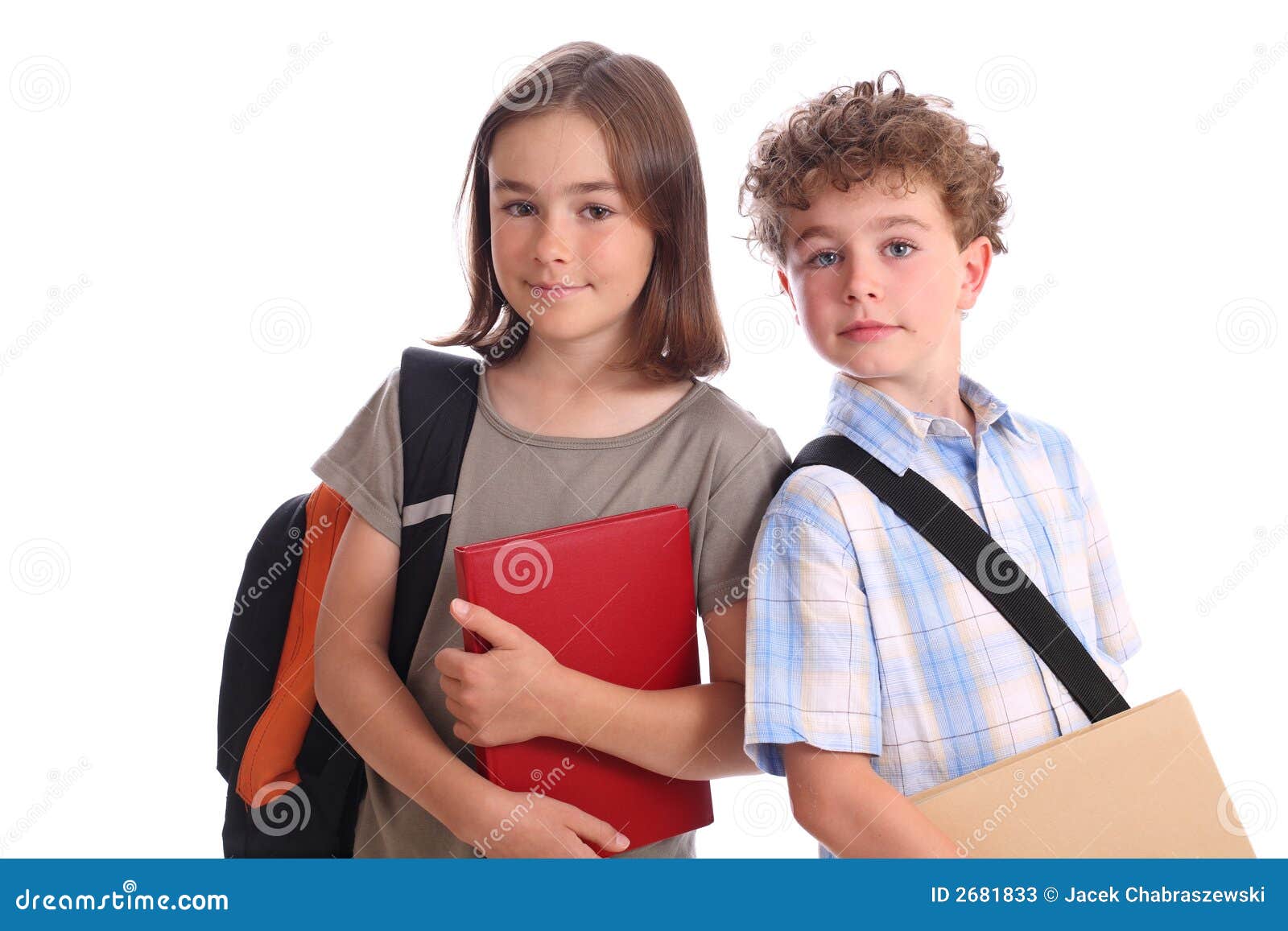 écolière d'écolier image stock. Image du expression, affection - 2681833