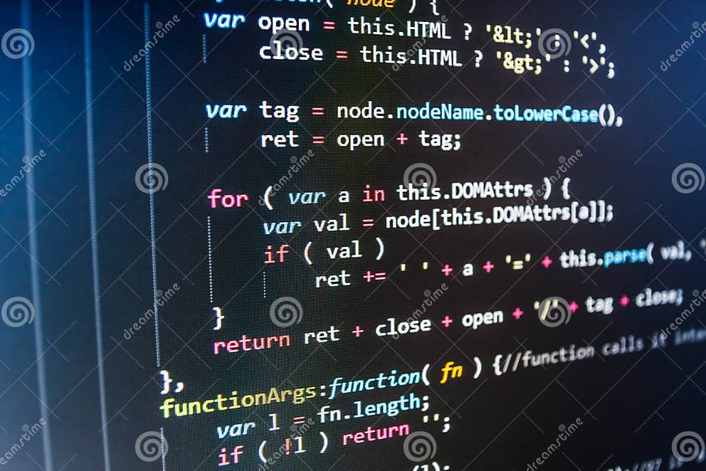 Écran De Programmation De Code Source De Codage Photo stock - Image du ...