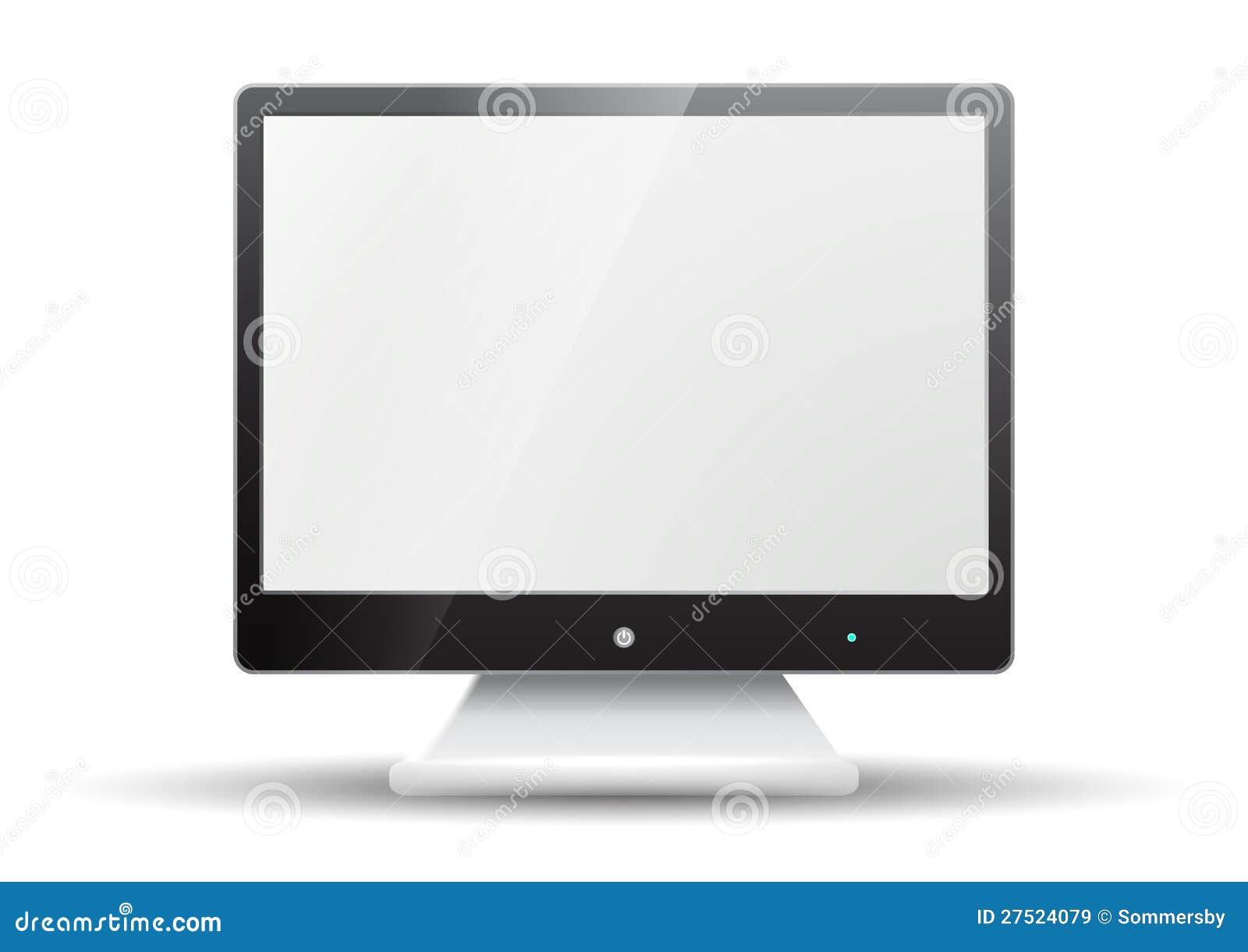 Écran Plat TV D'isolement Sur Le Blanc Illustration de Vecteur ...