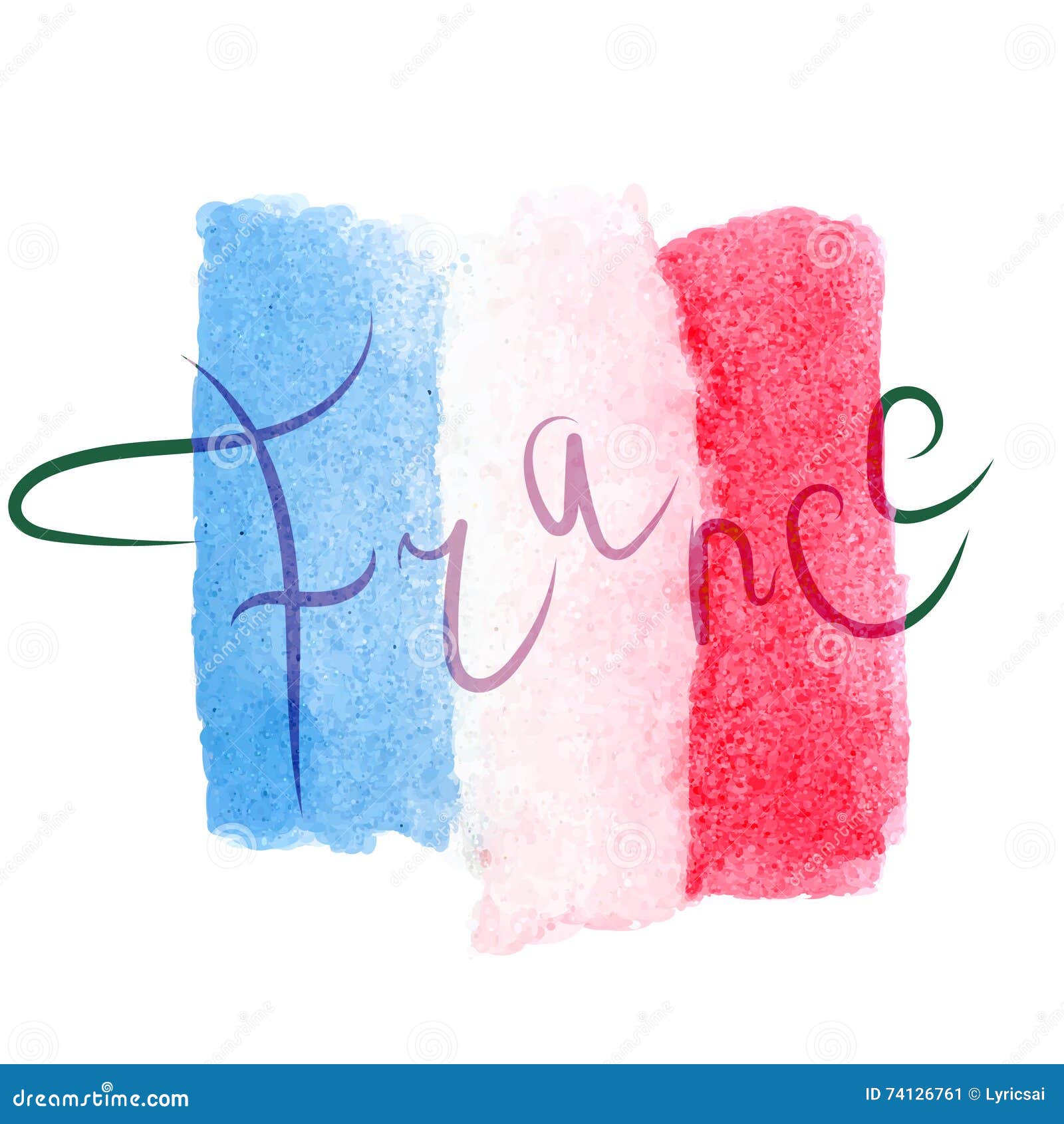 Écriture De Frances Sur Le Drapeau Illustration de Vecteur ...