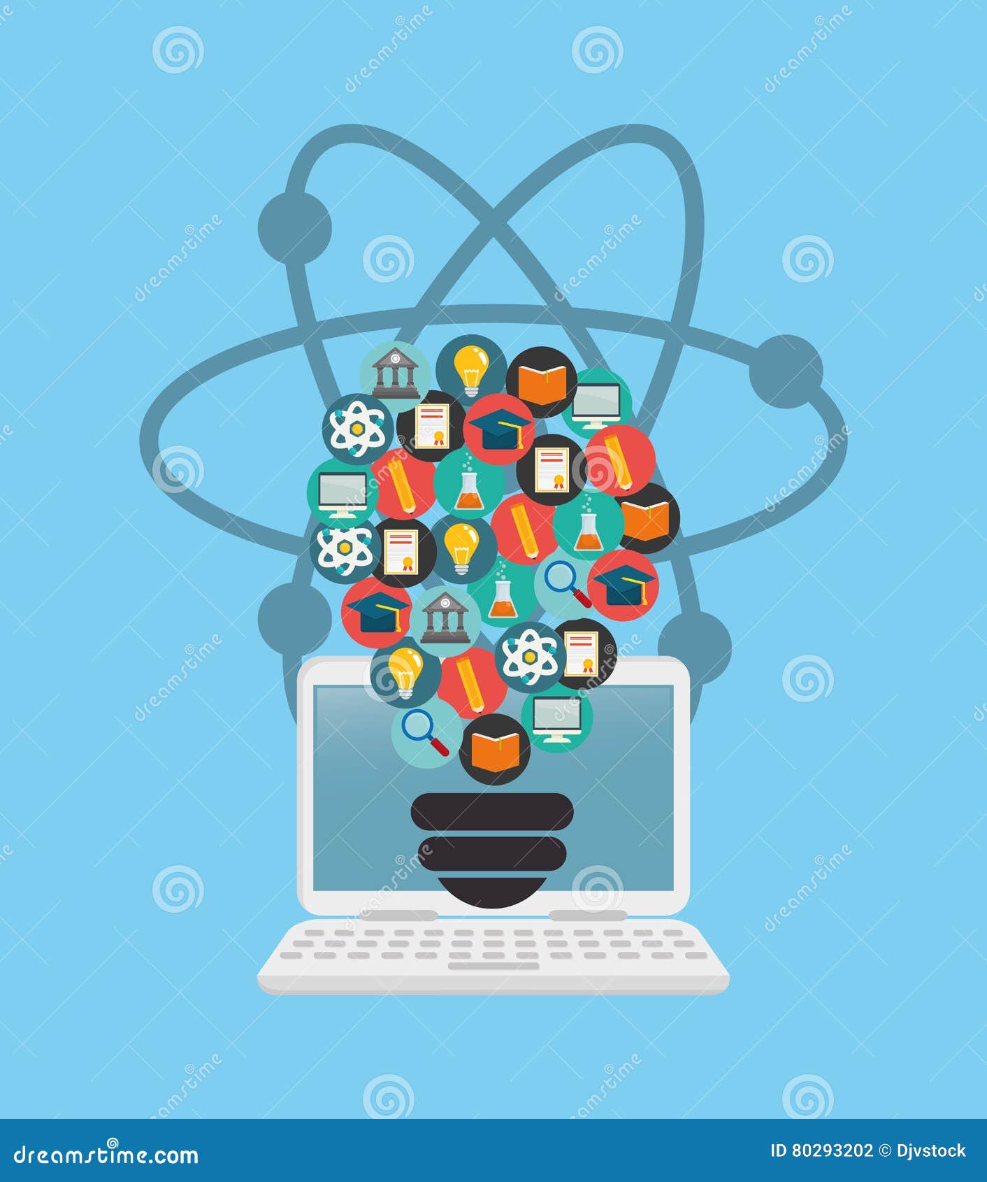 Éducation En Ligne D'Elearning Illustration de Vecteur - Illustration ...