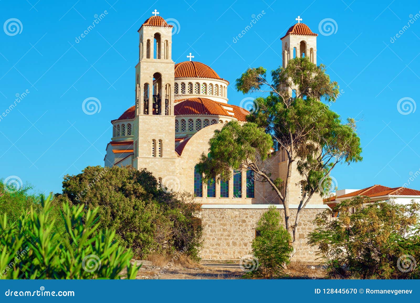 Église dans Paphos, Chypre photo stock. Image du repère - 128445670