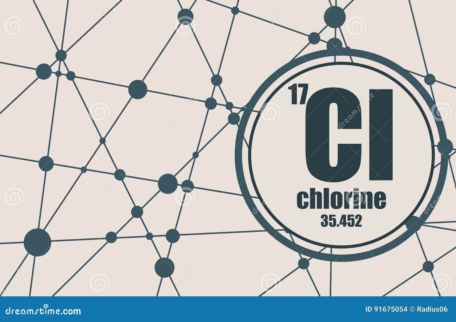 Élément chimique de chlore illustration de vecteur. Illustration du ...