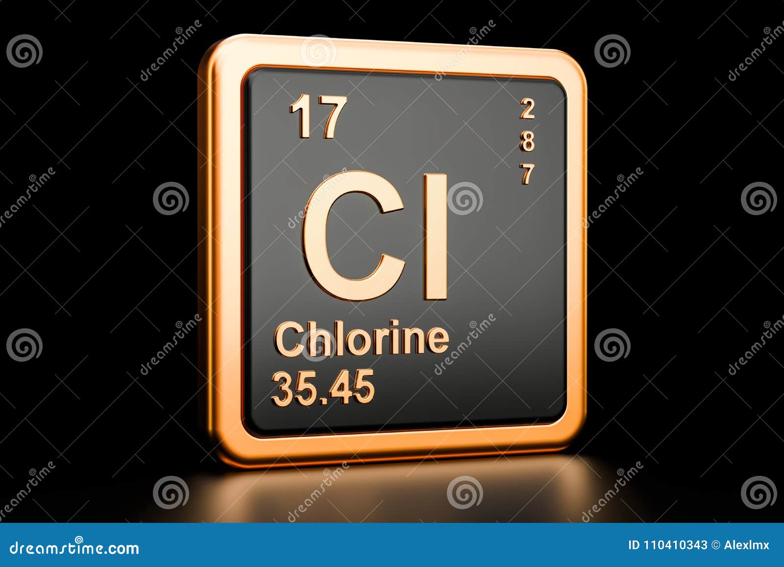 Élément Chimique De Cl De Chlore Rendu 3d Illustration Stock ...