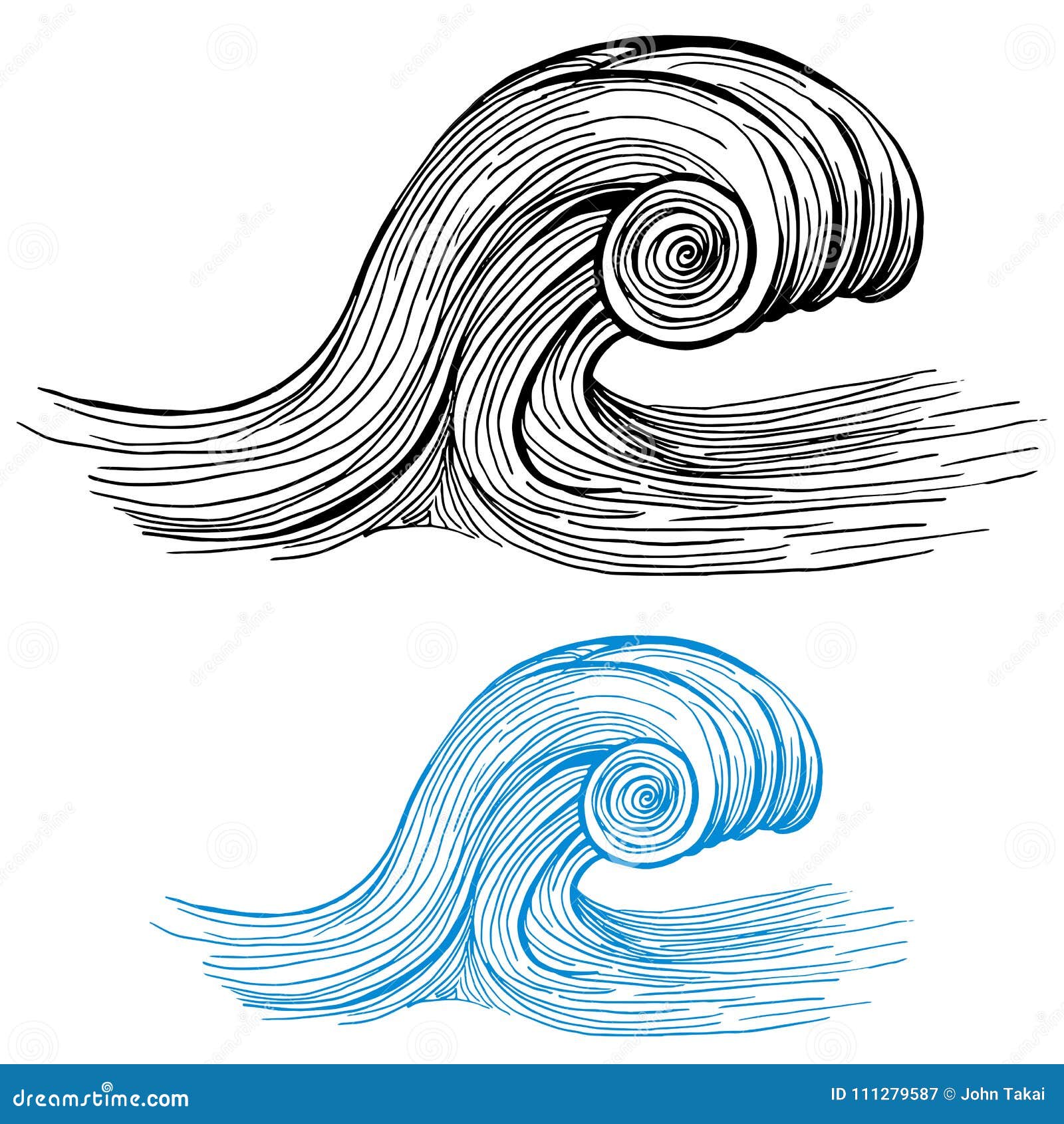 Élément De Conception De Dessin De Ressac Illustration de Vecteur ...