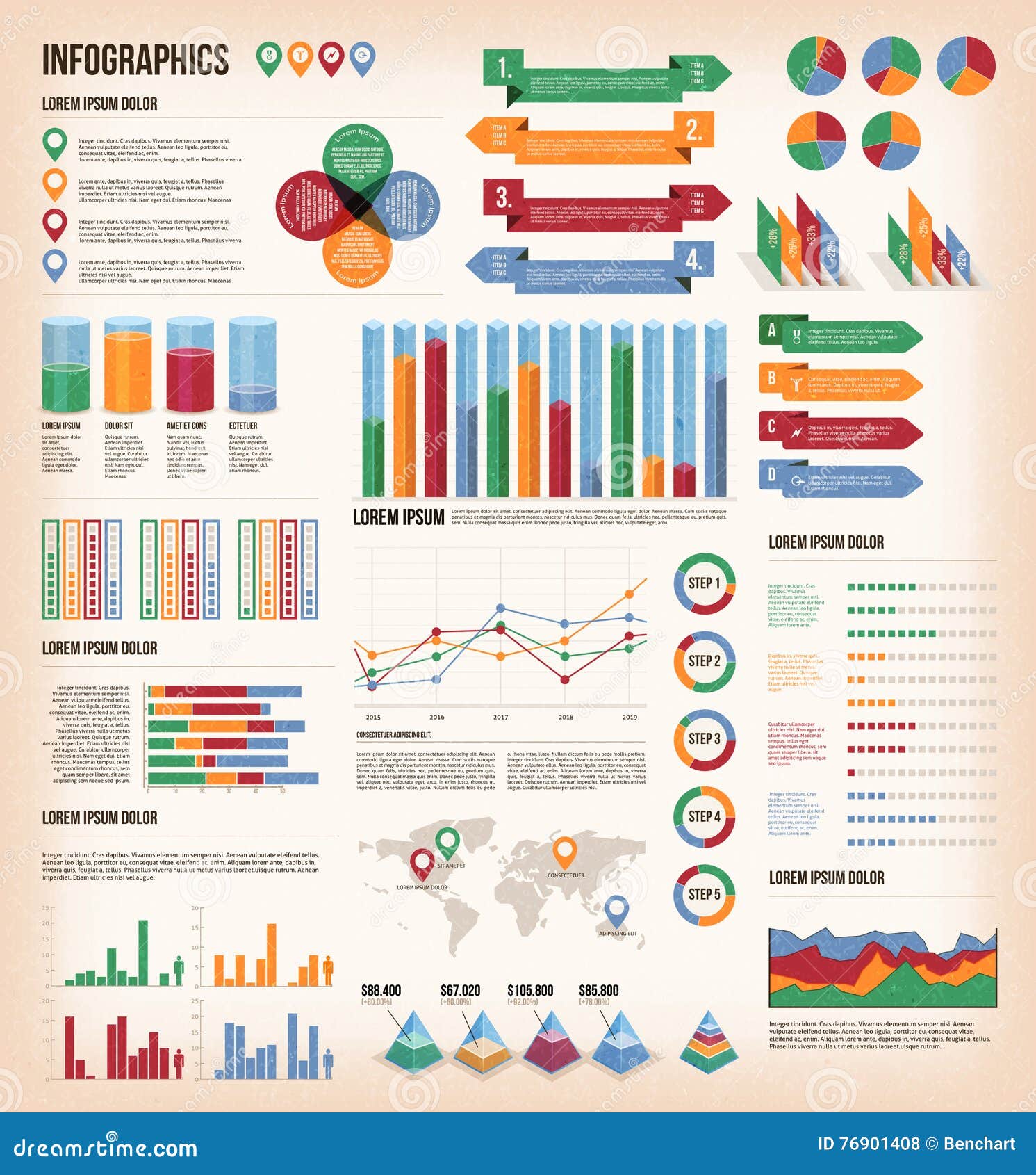 Éléments Infographic De Cru Illustration de Vecteur - Illustration du ...