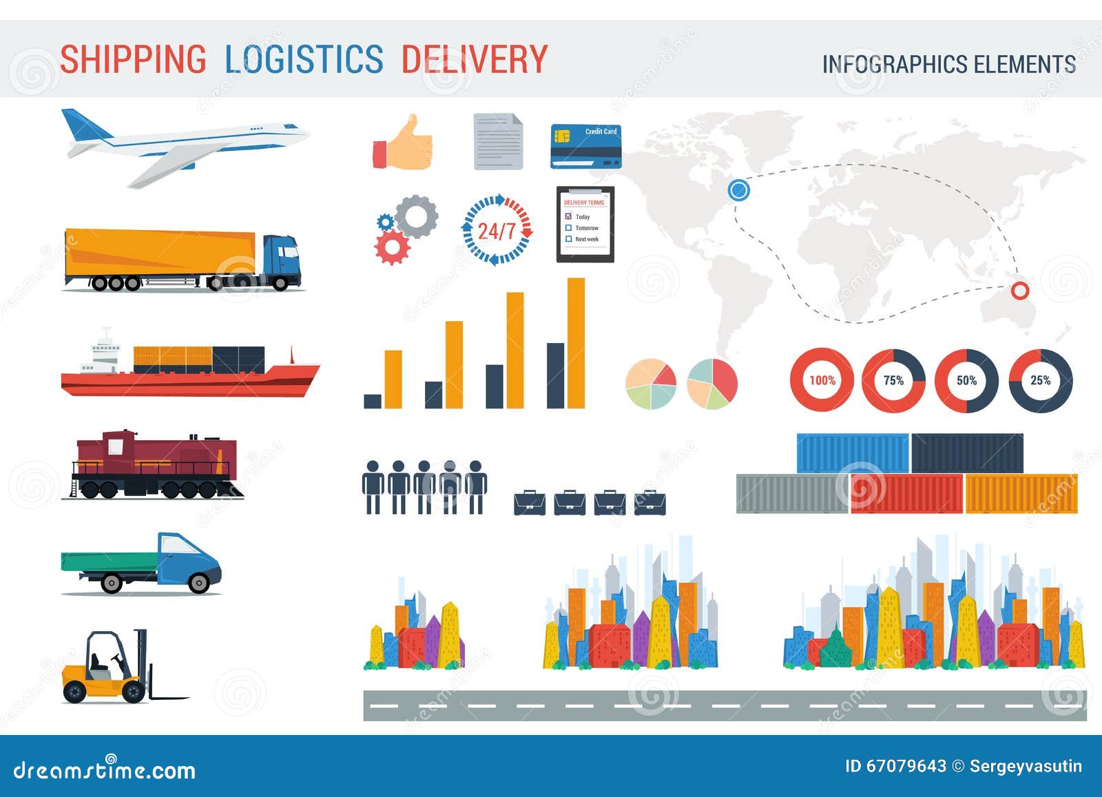 Éléments Logistiques Pour Infographic Illustration de Vecteur ...