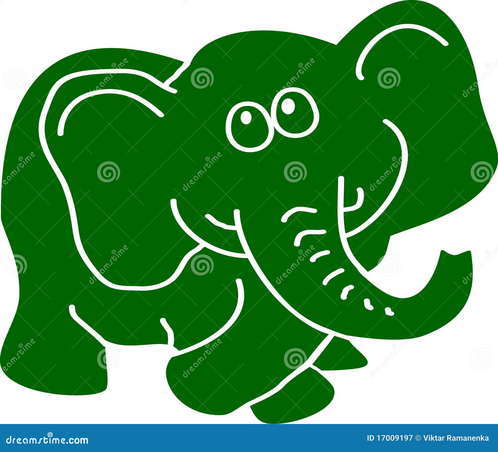Éléphant vert illustration de vecteur. Illustration of animaux - 17009197
