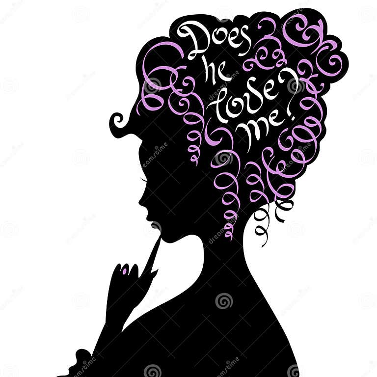 ¿Él me ama? ilustración del vector. Ilustración de corona - 53781410