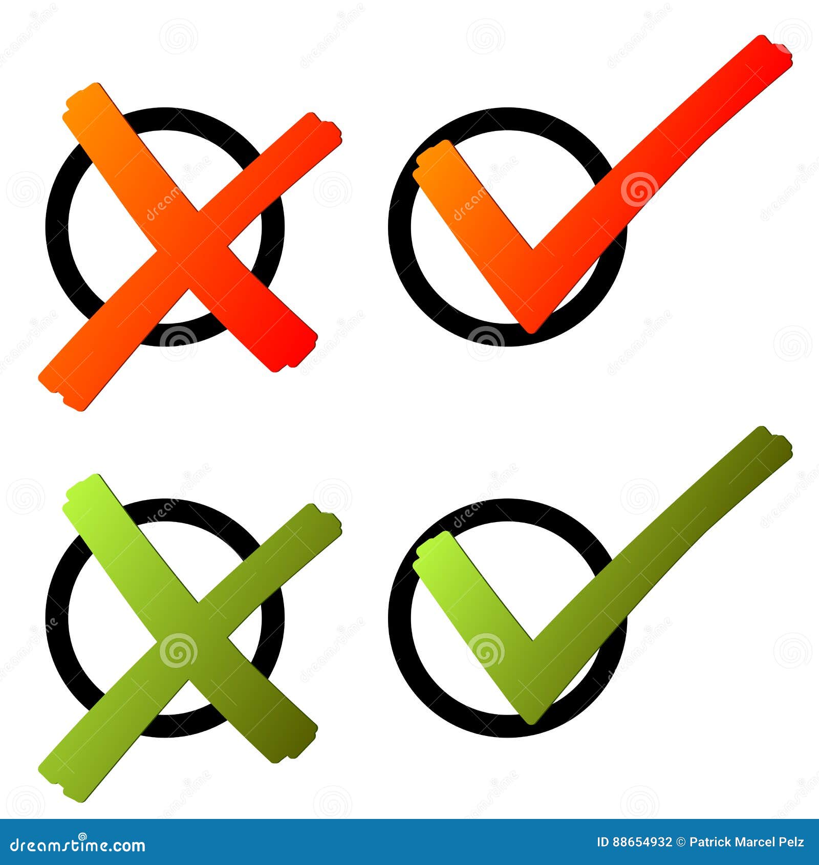 Élection - Vert De Croix Et De Crochet/rouge Illustration de Vecteur ...