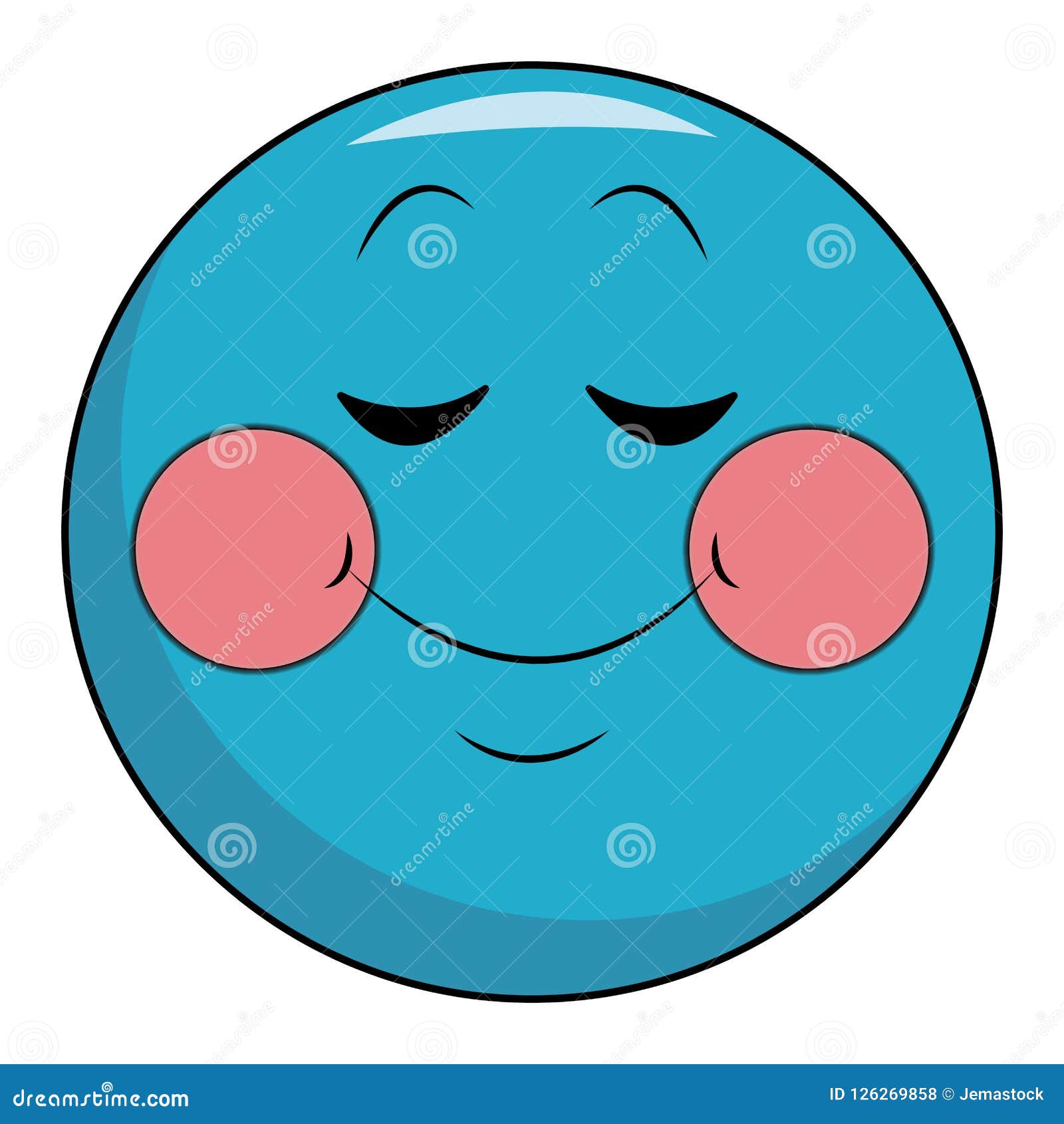 Émoticône De Causerie De Sourire Timide Illustration de Vecteur ...