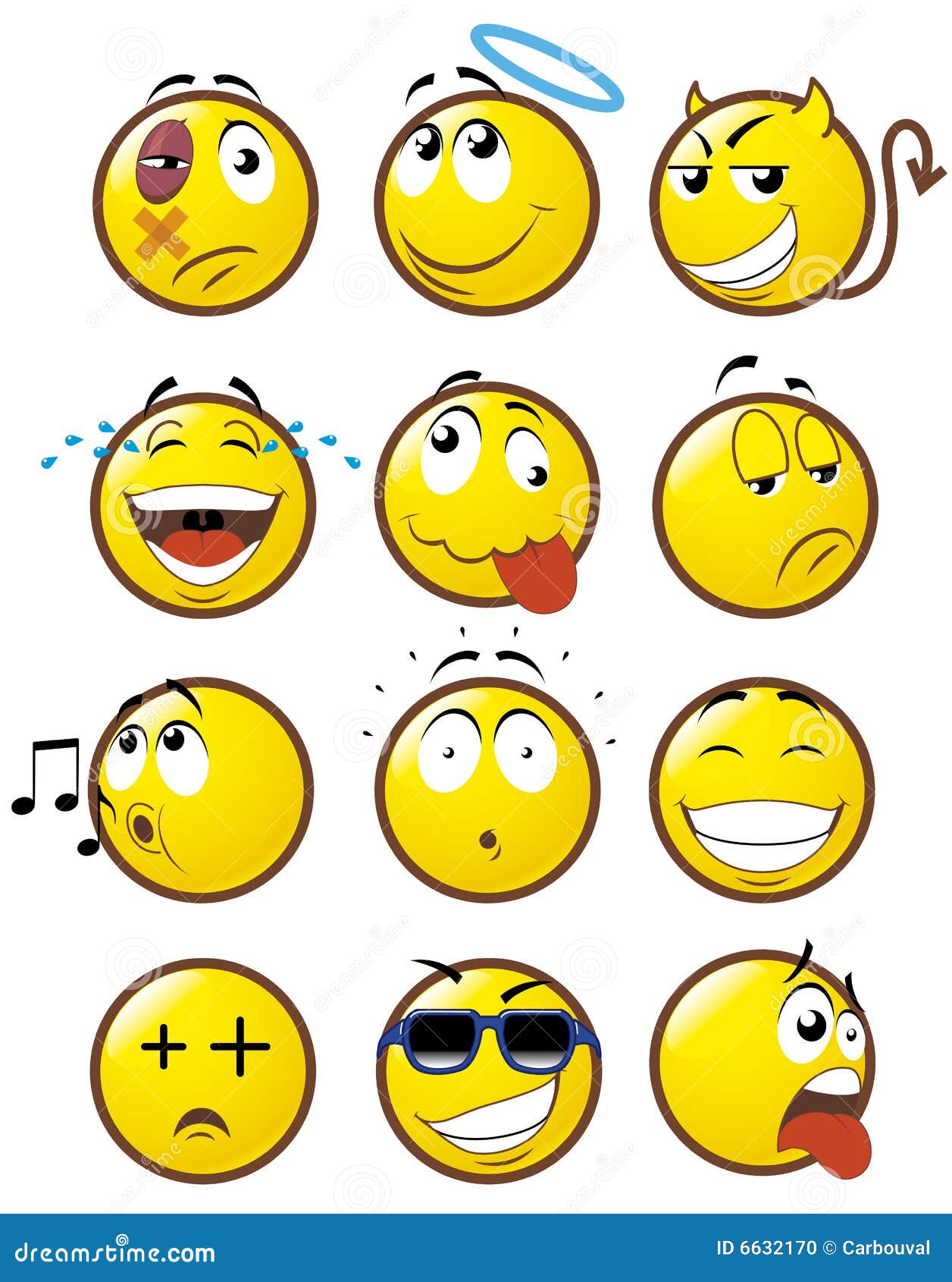 Émoticônes 1 illustration de vecteur. Illustration du surprendre - 6632170