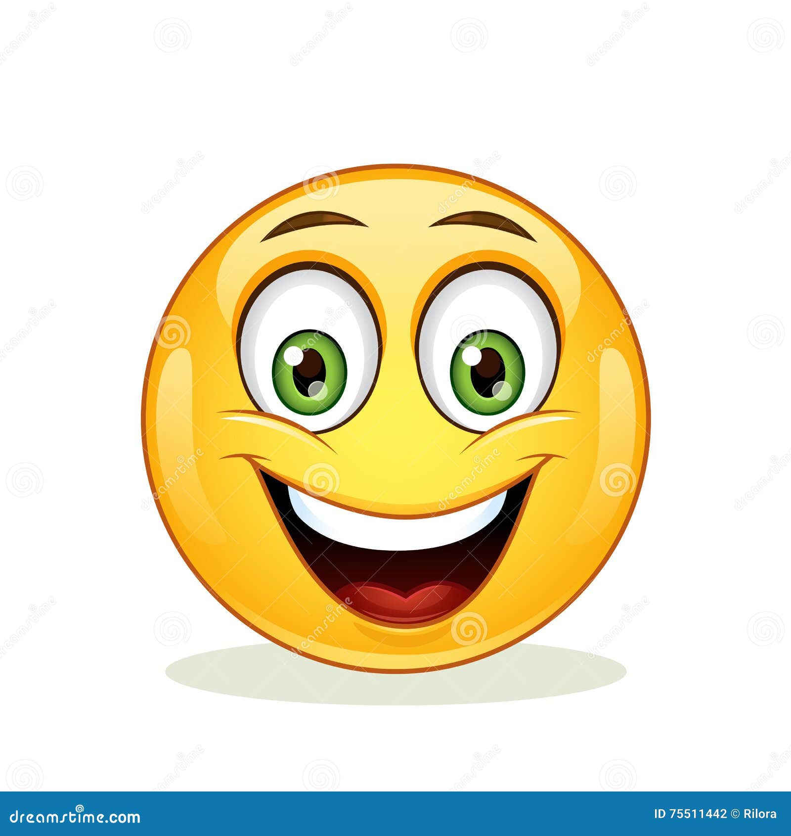 Émoticône Avec Le Visage Heureux Illustration Stock - Illustration du ...