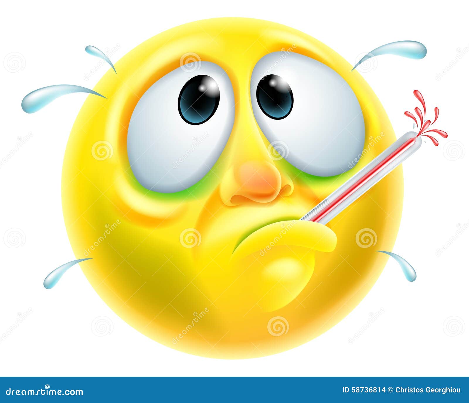 Émoticône Malade Malade Emoji Illustration de Vecteur - Illustration du ...