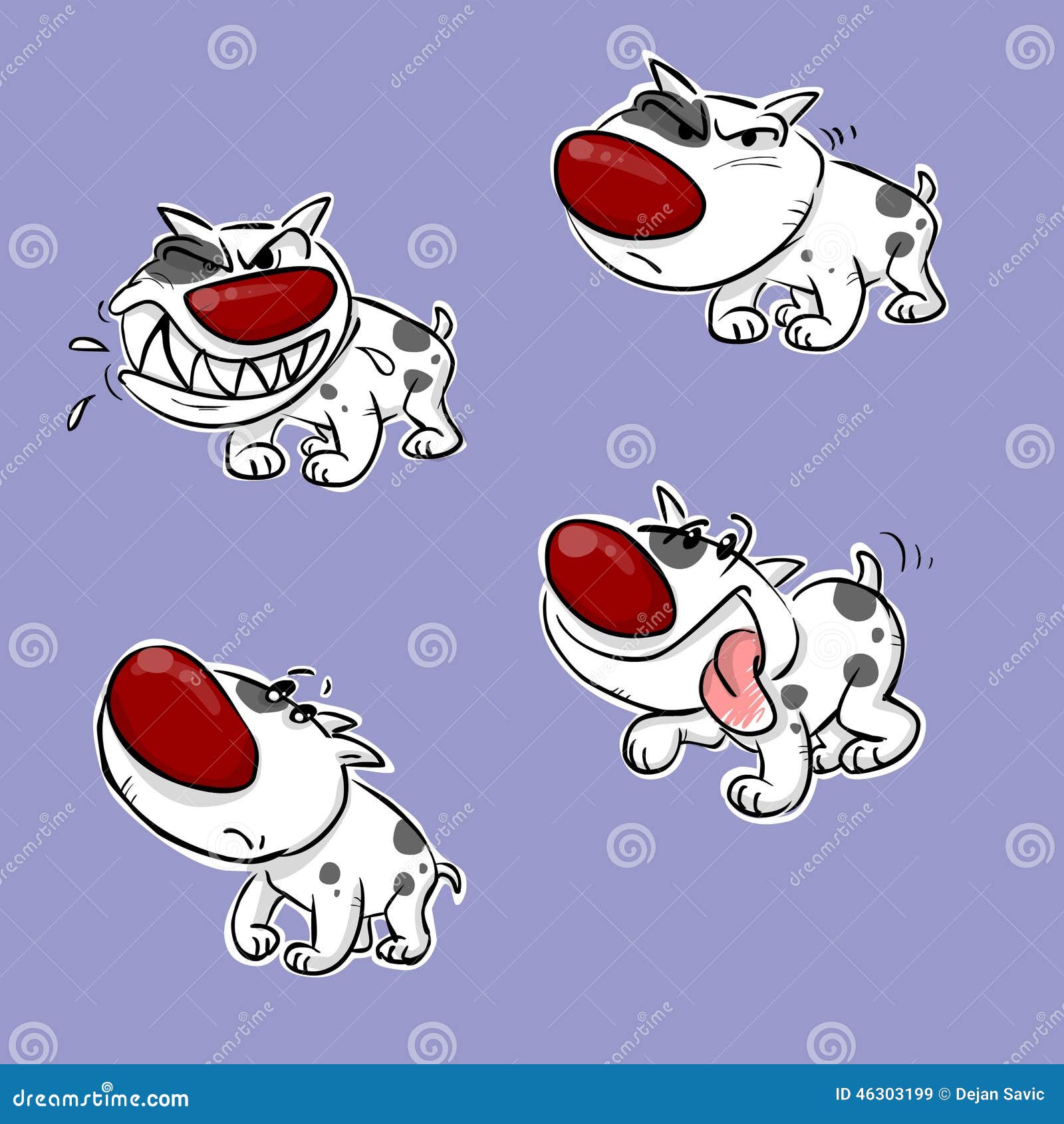 Émotions de chien illustration stock. Illustration du heureux - 46303199