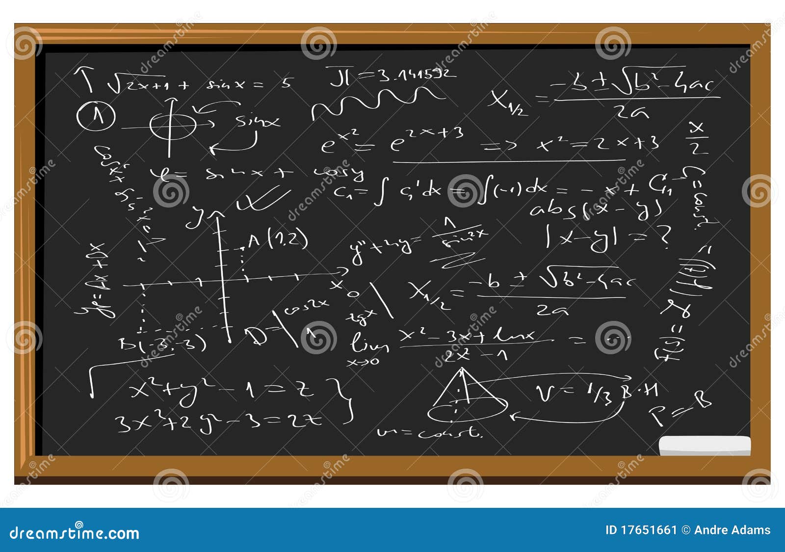 Équations De Maths De Tableau Illustration de Vecteur - Illustration du ...