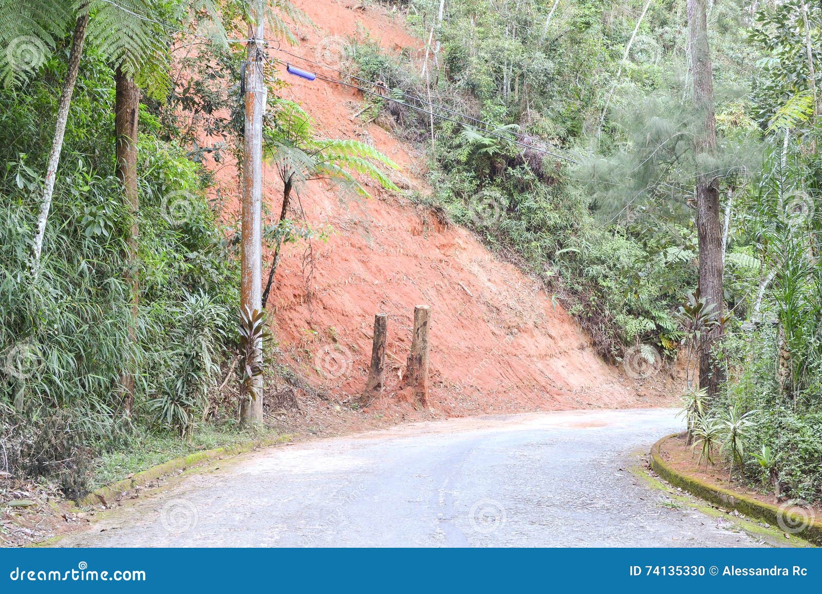 Érosion De Bord De La Route Photo stock - Image du érodez, tropical ...