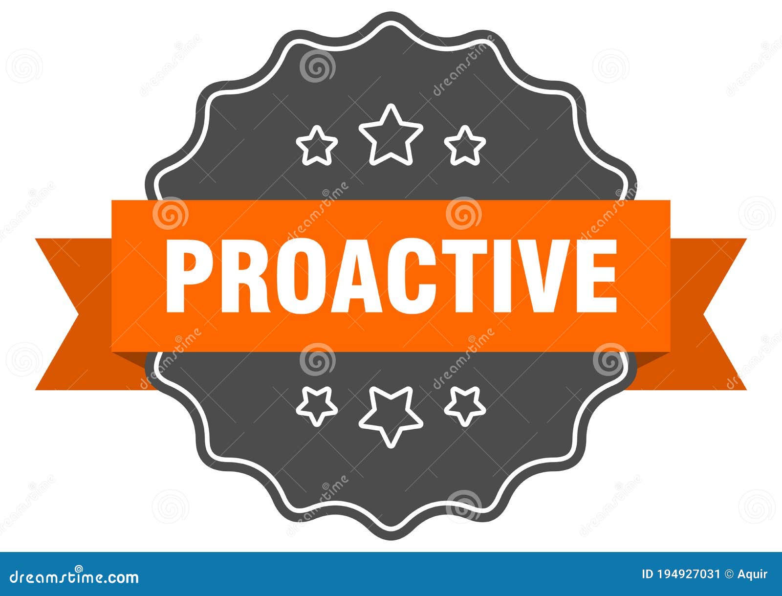 Étiquette proactif illustration de vecteur. Illustration of noir ...