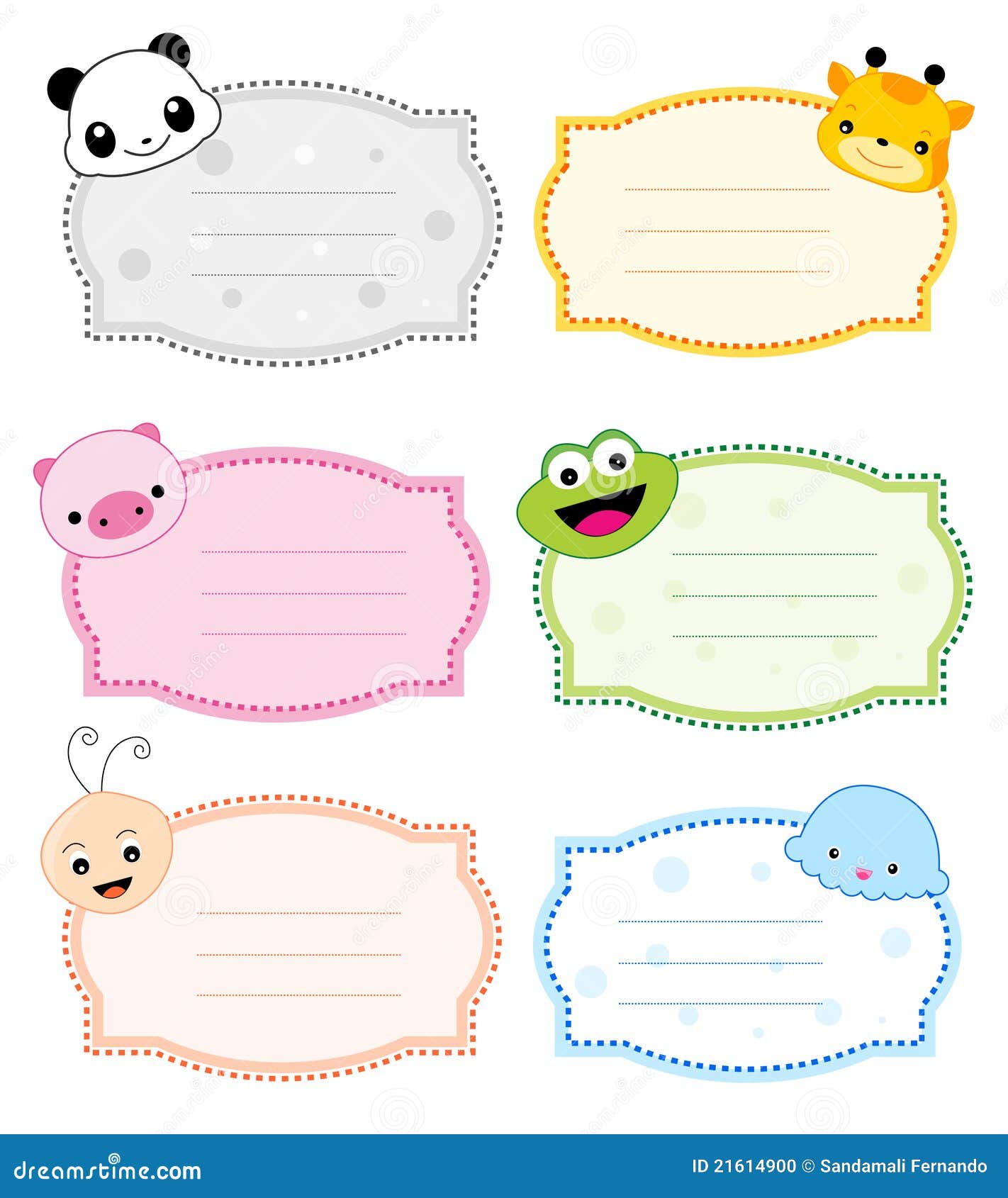 Étiquette/trame animales illustration de vecteur. Illustration du ...