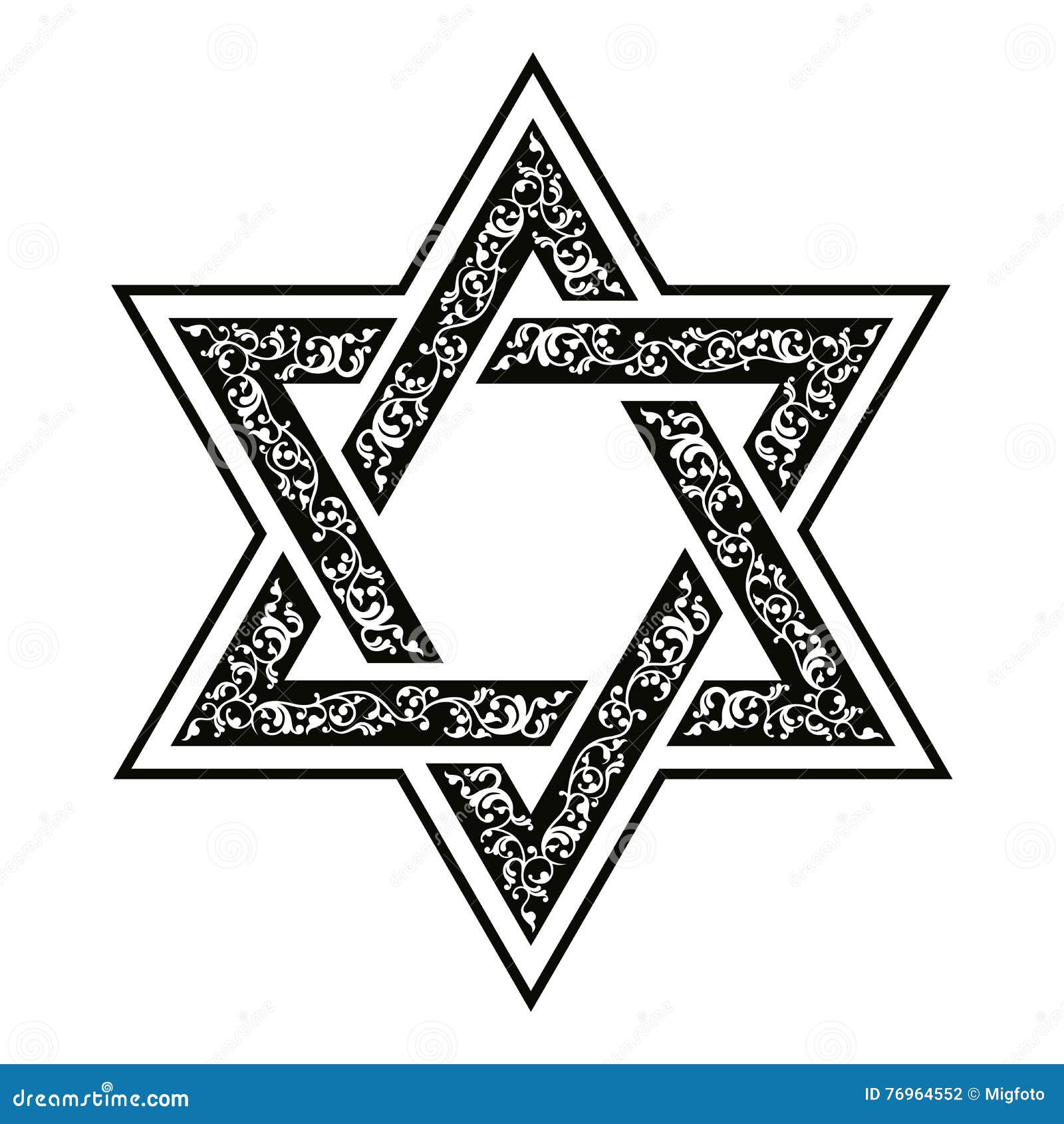 Étoile de David illustration de vecteur. Illustration du élément - 76964552