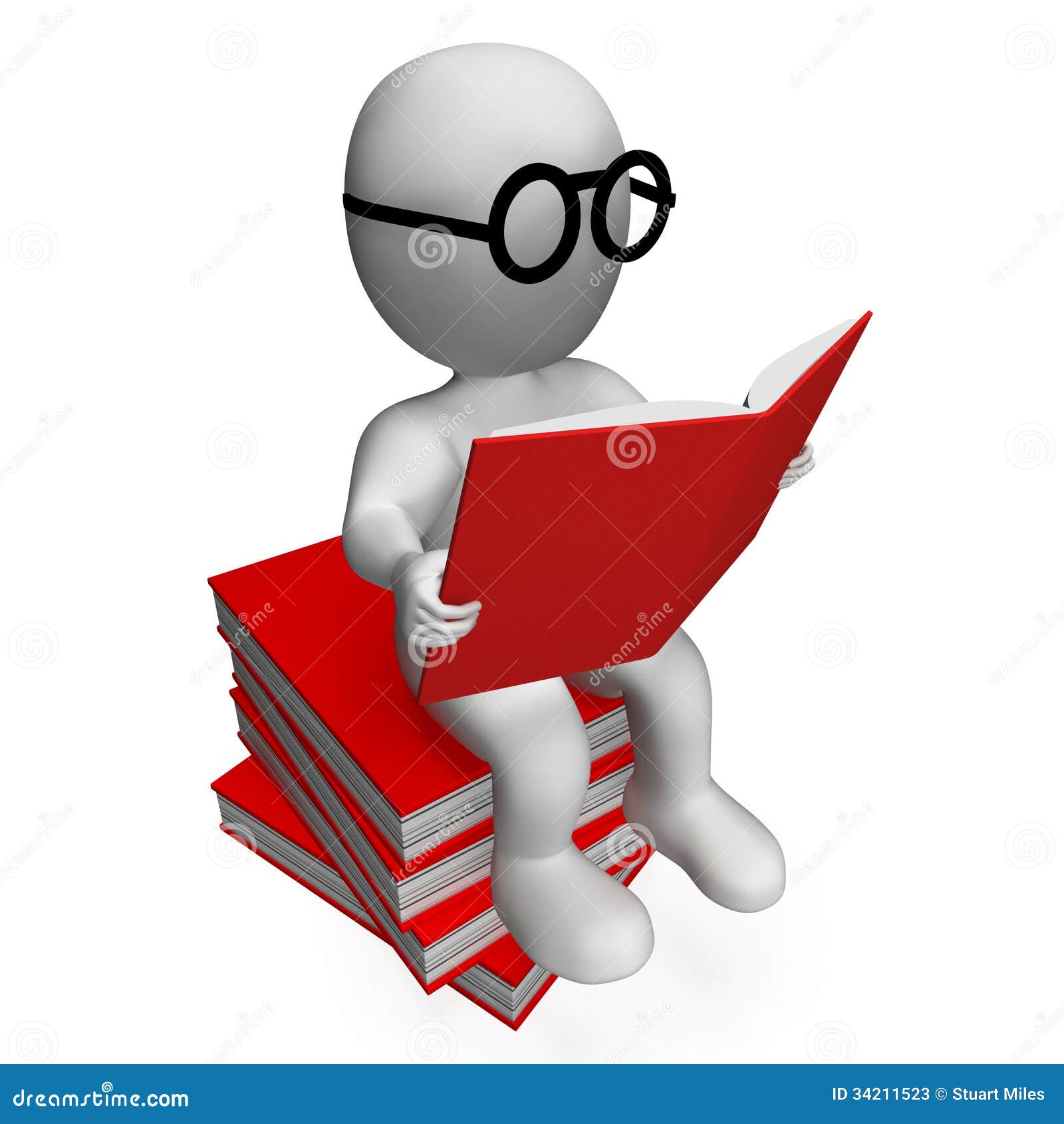 Étudiant Reading Books Showing Studieux Illustration Stock ...