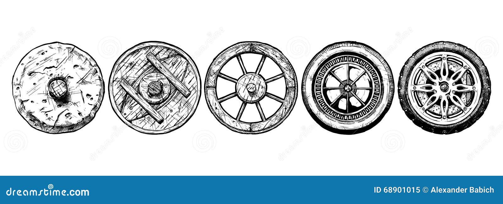 Évolution de la roue illustration de vecteur. Illustration du noir ...