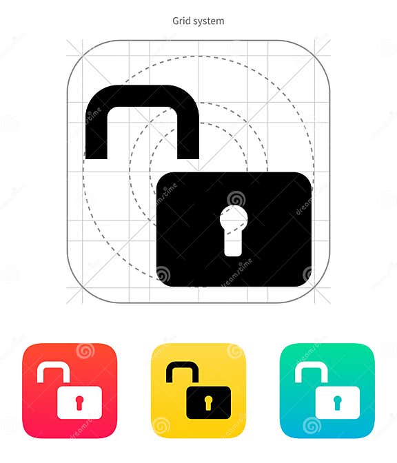 Ícone aberto do cadeado. ilustração do vetor. Ilustração de internet ...