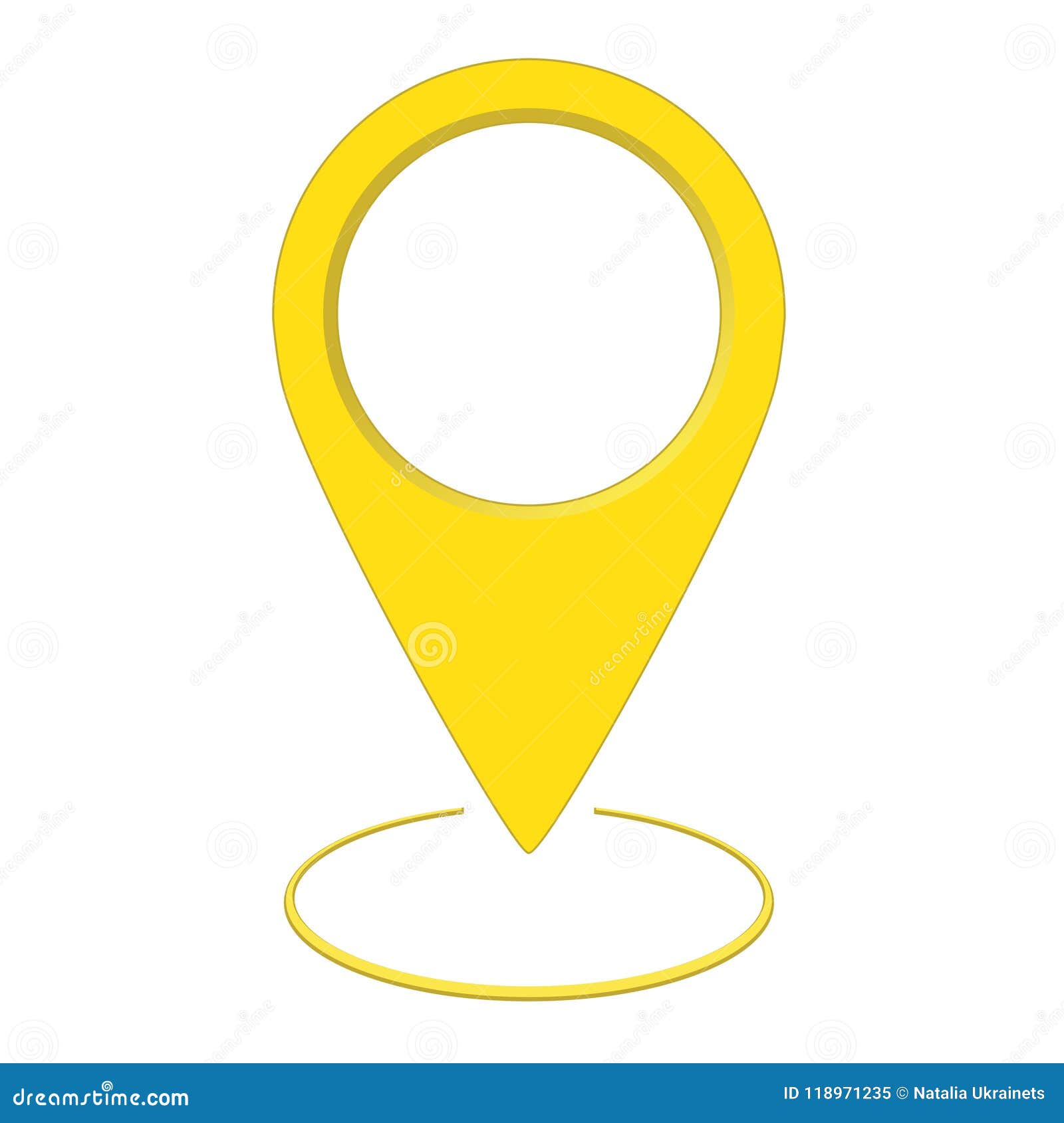 Ícone amarelo do lugar ilustração do vetor. Ilustração de branco ...