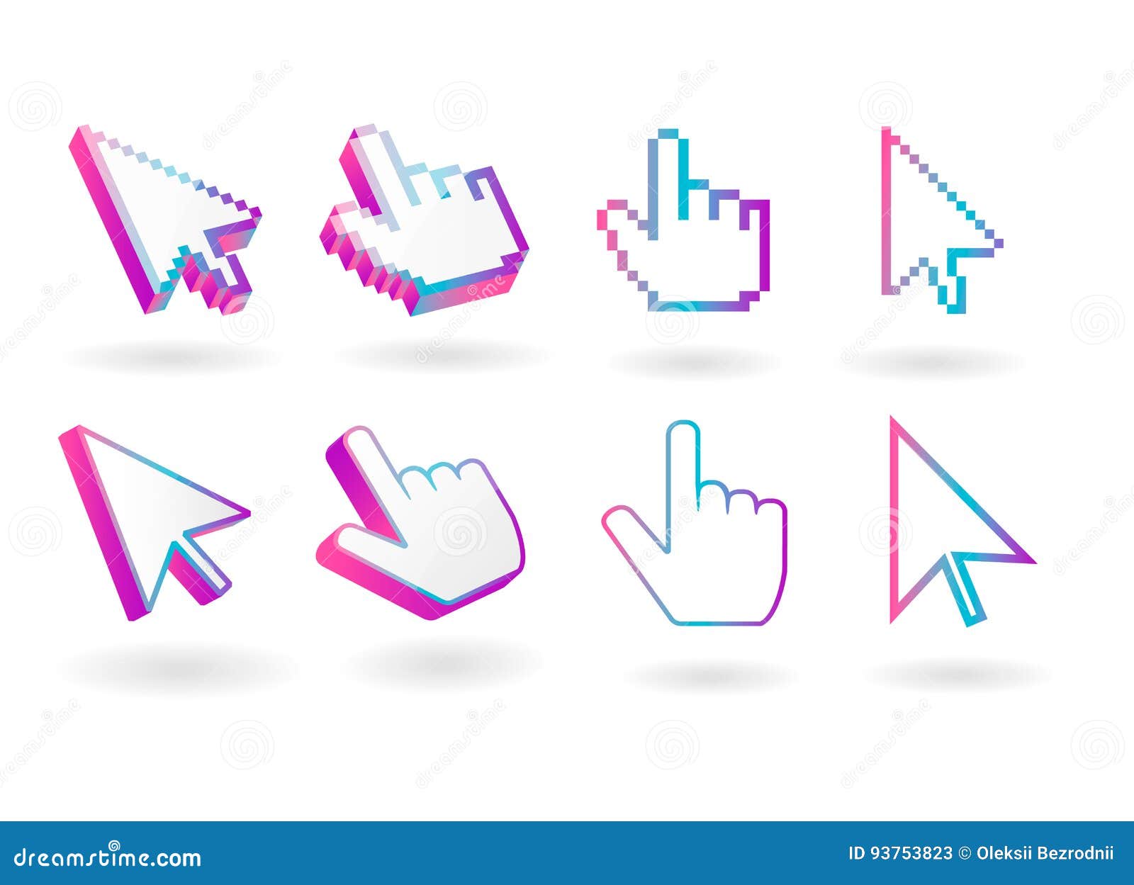 Ícone Colorido Do Vetor Do Ponteiro De Rato Do Cursor Ilustração do ...