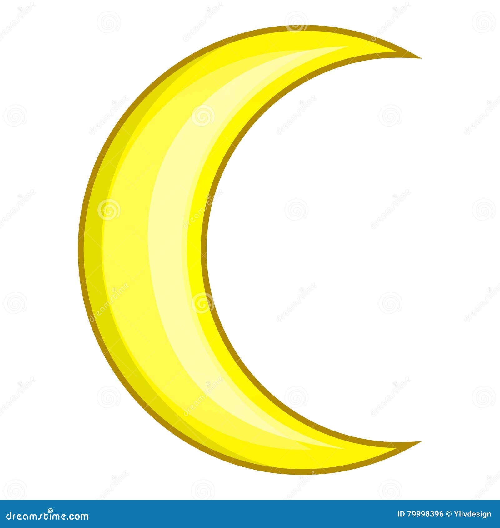 Ícone Crescente Da Lua, Estilo Dos Desenhos Animados Ilustração do ...